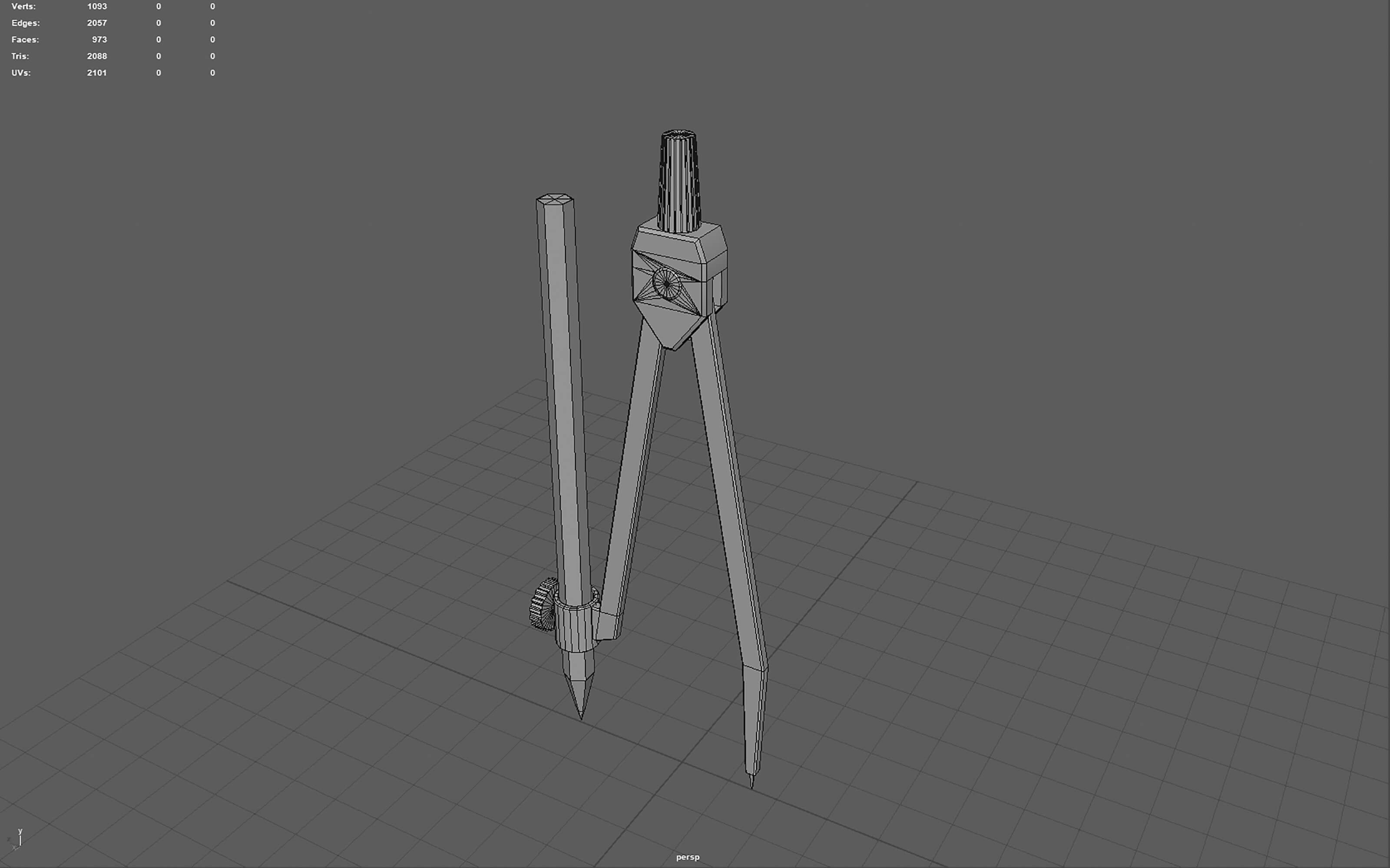 Compass Drawing Tool - 3D Model by sanchiesp