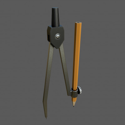 Compass Drawing Tool - 3D Model by sanchiesp