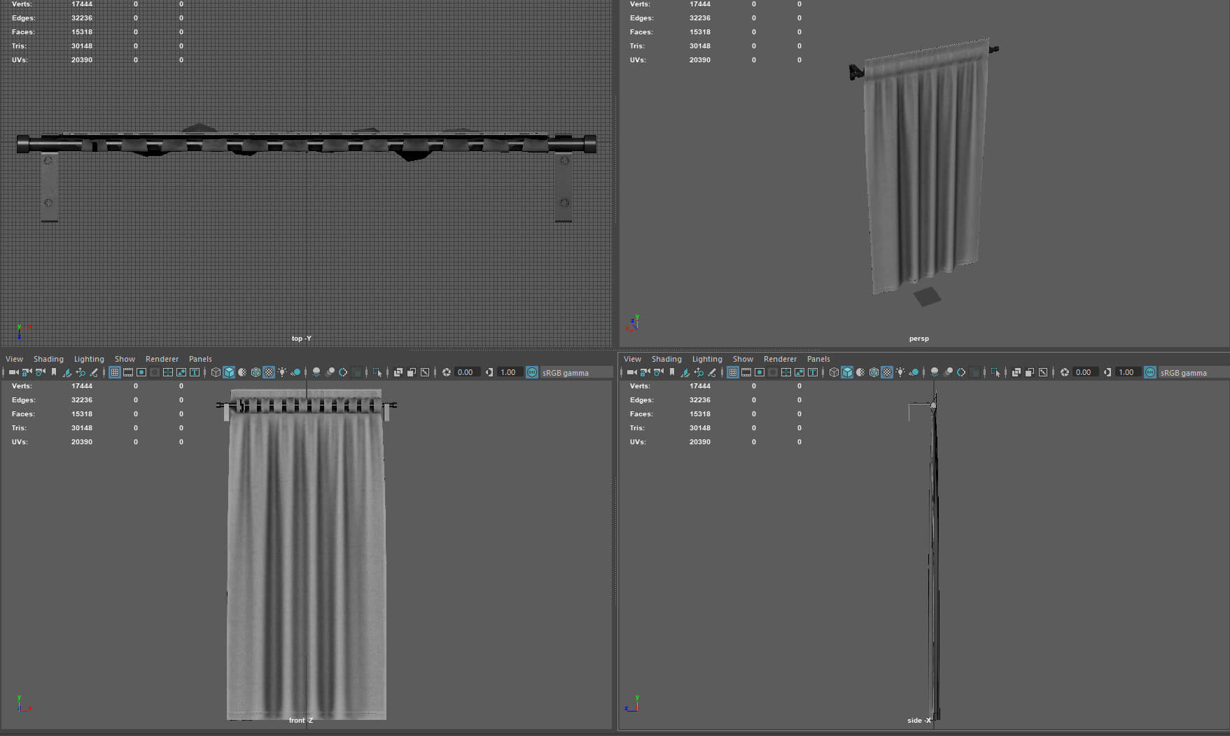 Curtain with Rod - 3D Model by sanchiesp