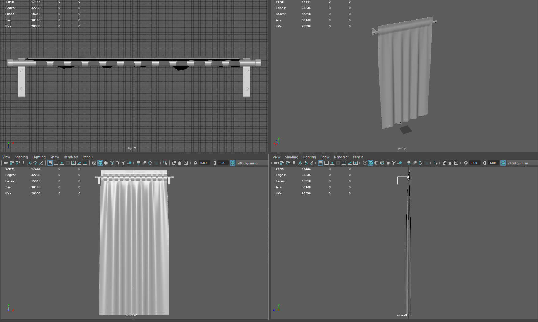 Curtain with Rod - 3D Model by sanchiesp