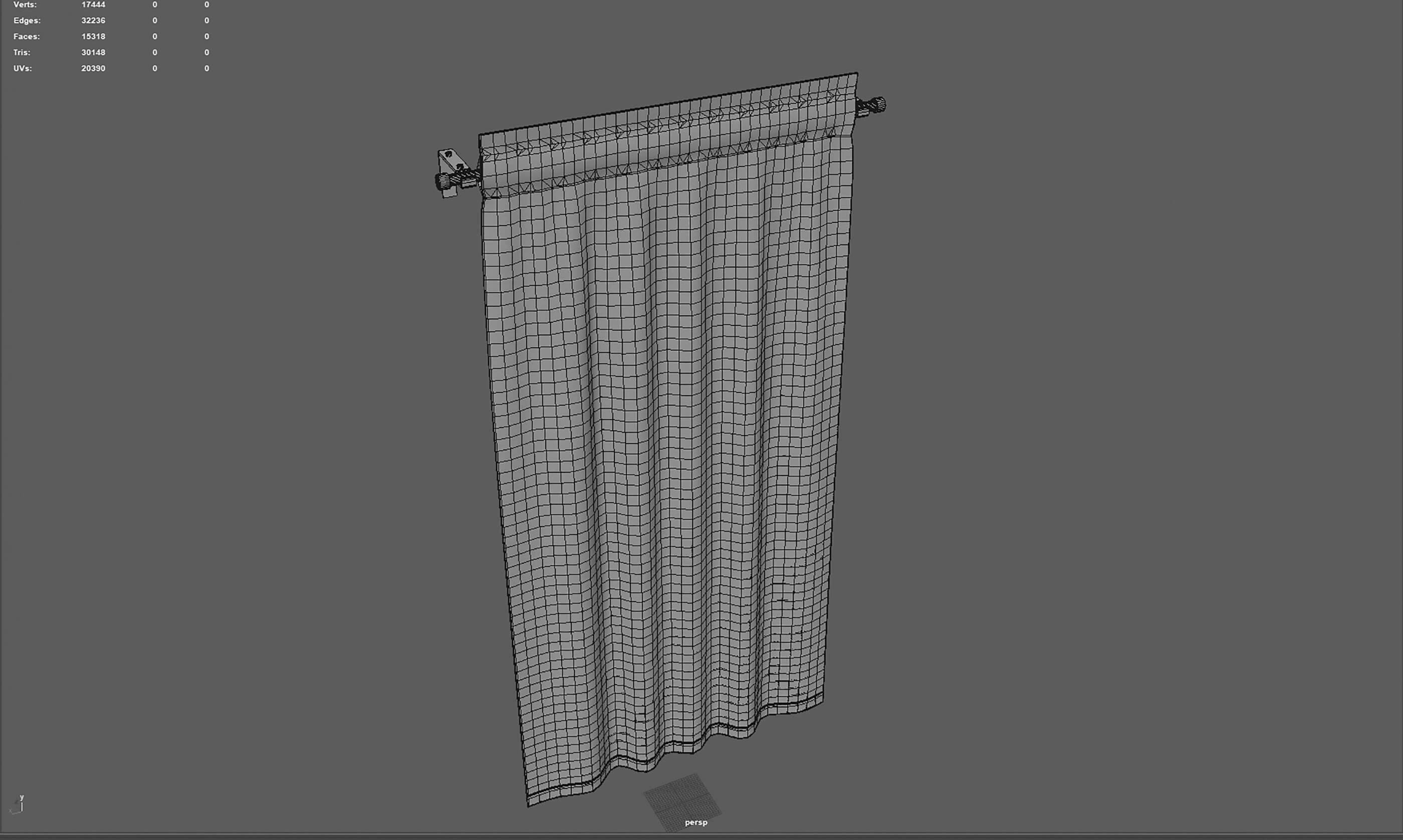 Curtain with Rod - 3D Model by sanchiesp