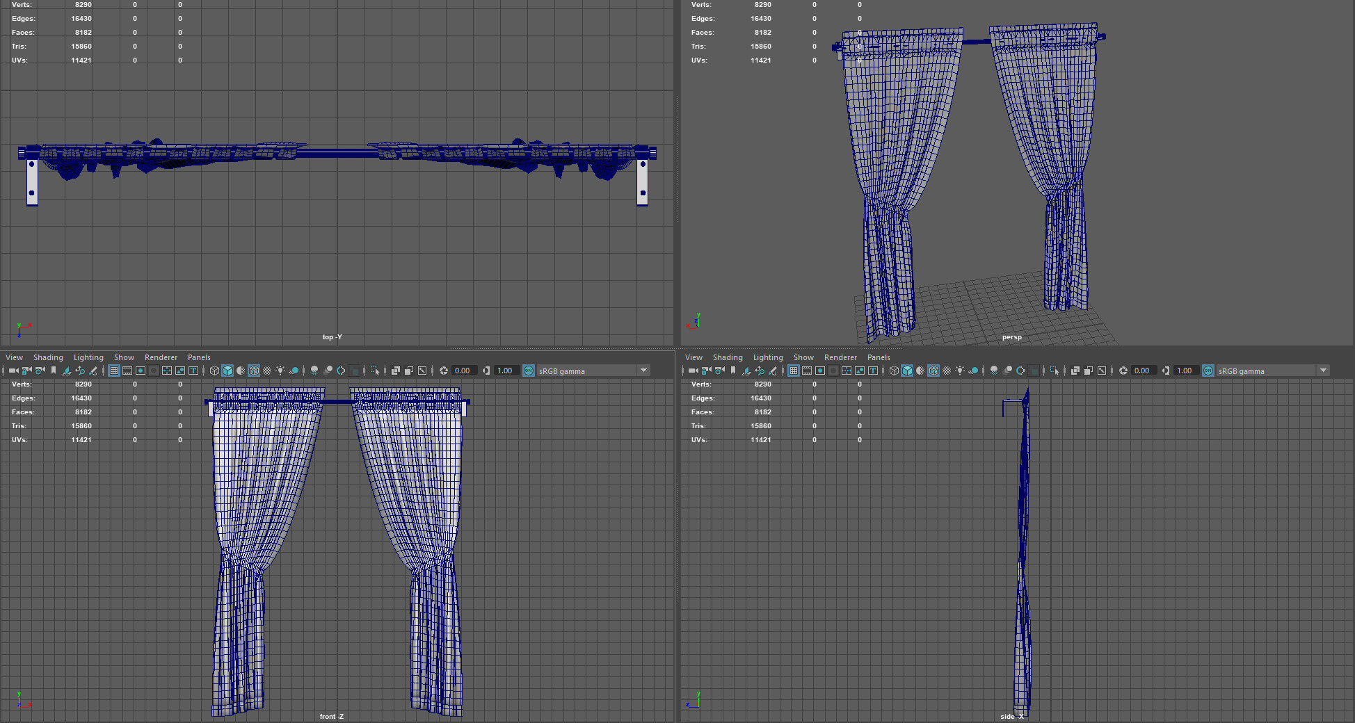 Curtain With Ties - 3D Model by sanchiesp
