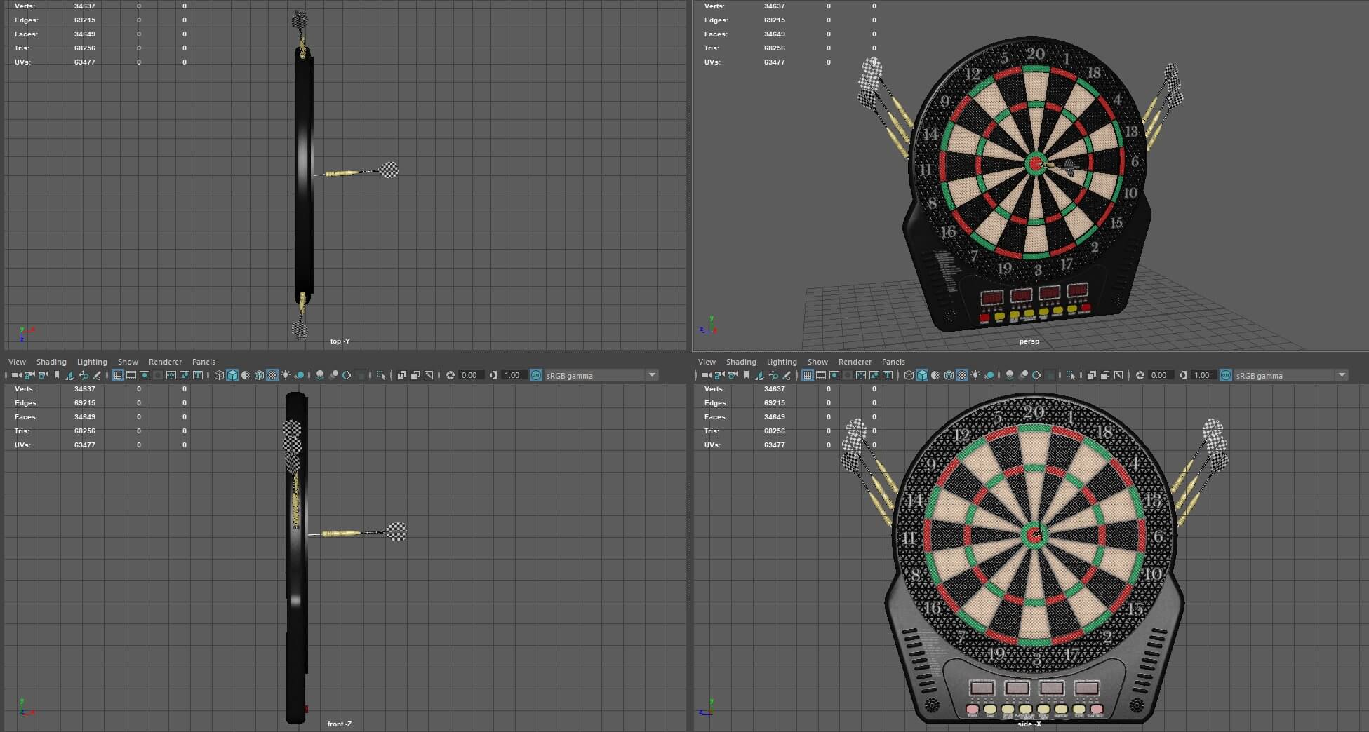 Dart Board - 3D Model by sanchiesp