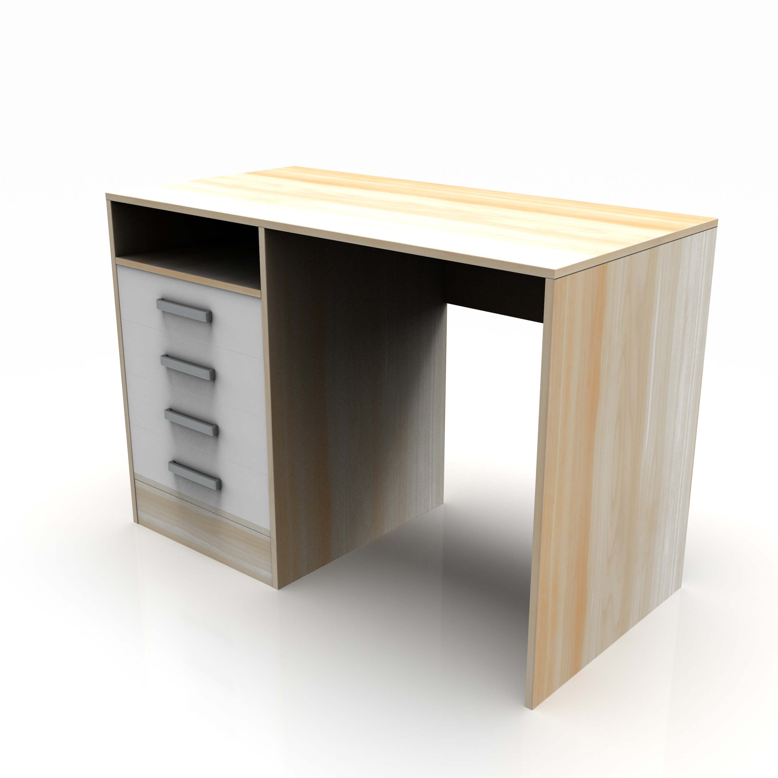 Desk Table With Drawers - 3D Model by sanchiesp
