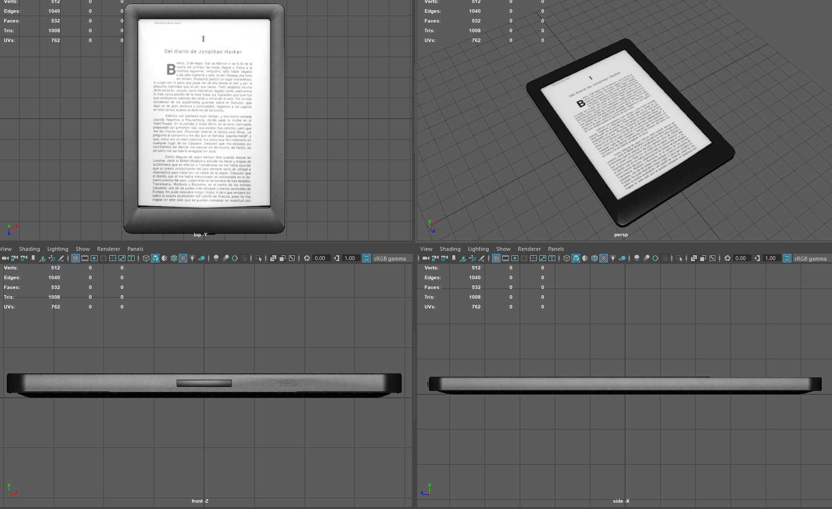 Ebook Reader - 3D Model by sanchiesp