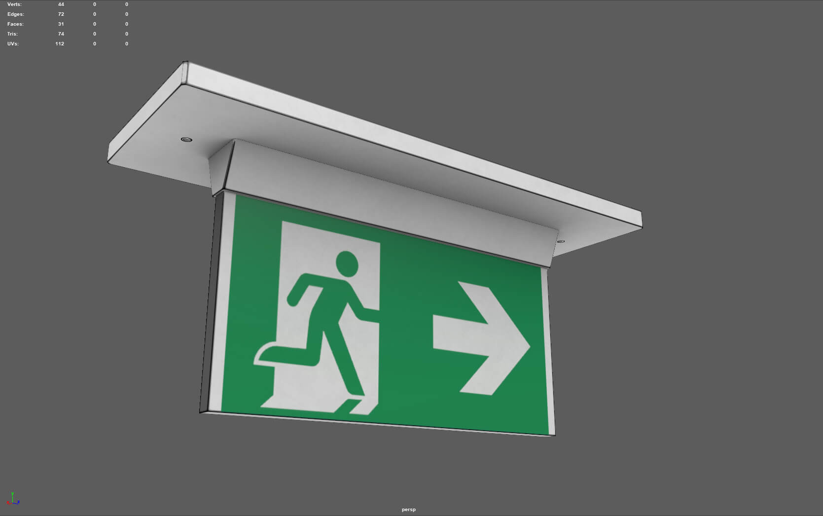 Exit Emergency Sign - 3D Model by sanchiesp