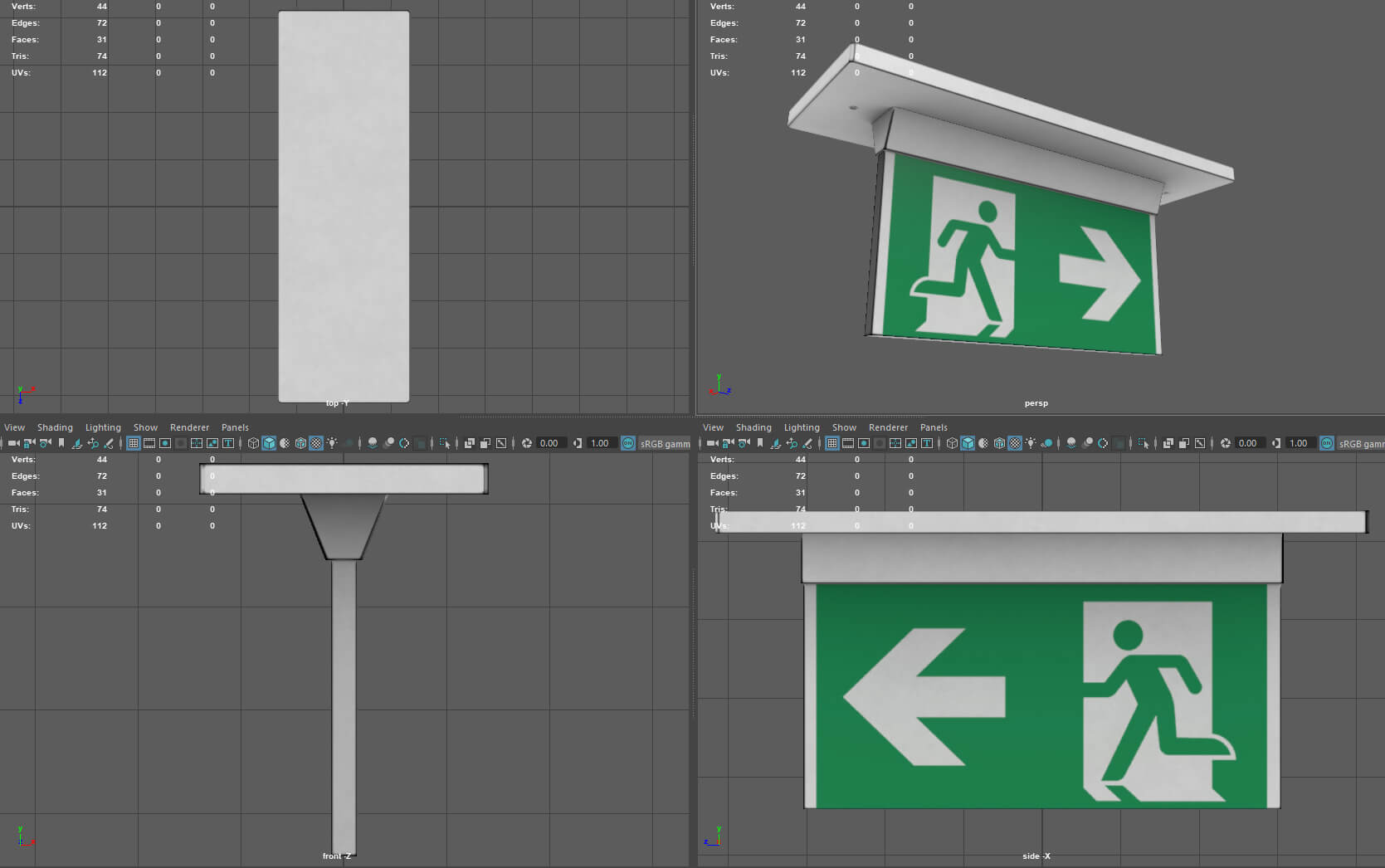 Exit Emergency Sign - 3D Model by sanchiesp