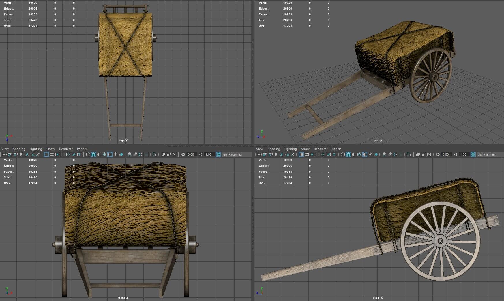 Feudal Japanese Cart - 3D Model by sanchiesp