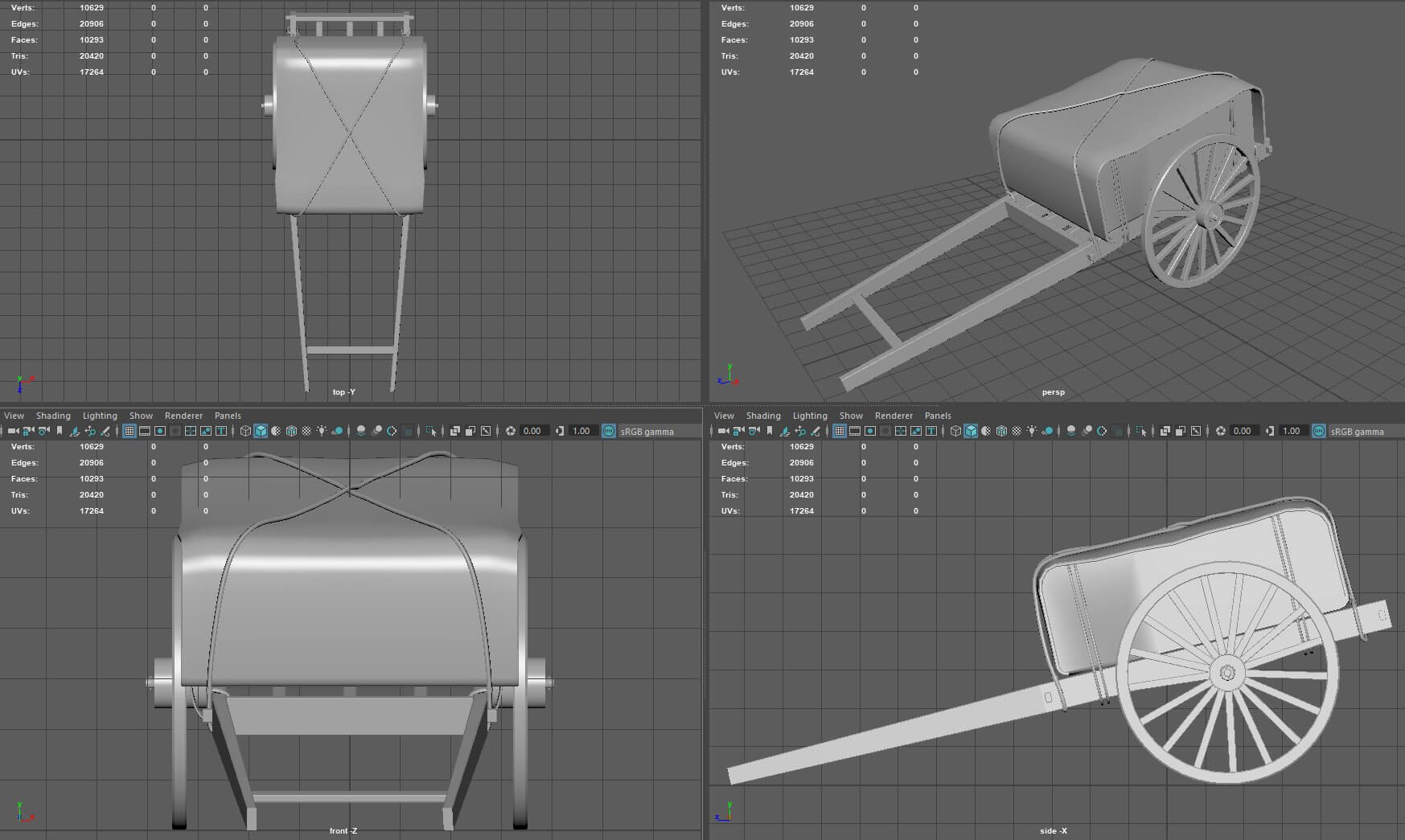 Feudal Japanese Cart - 3D Model by sanchiesp