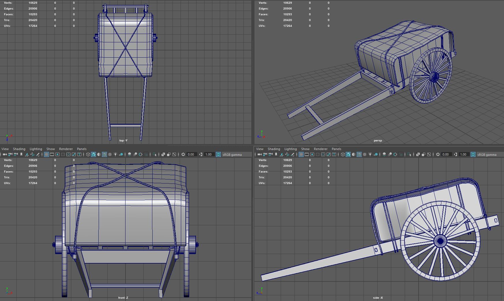 Feudal Japanese Cart - 3D Model by sanchiesp