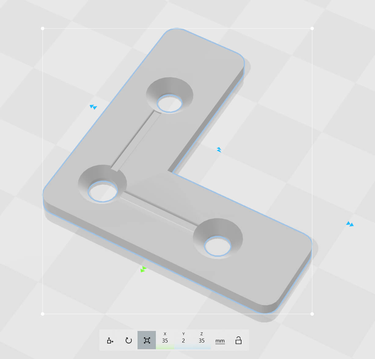 Flat L-Shaped Square 3D Model by sanchiesp