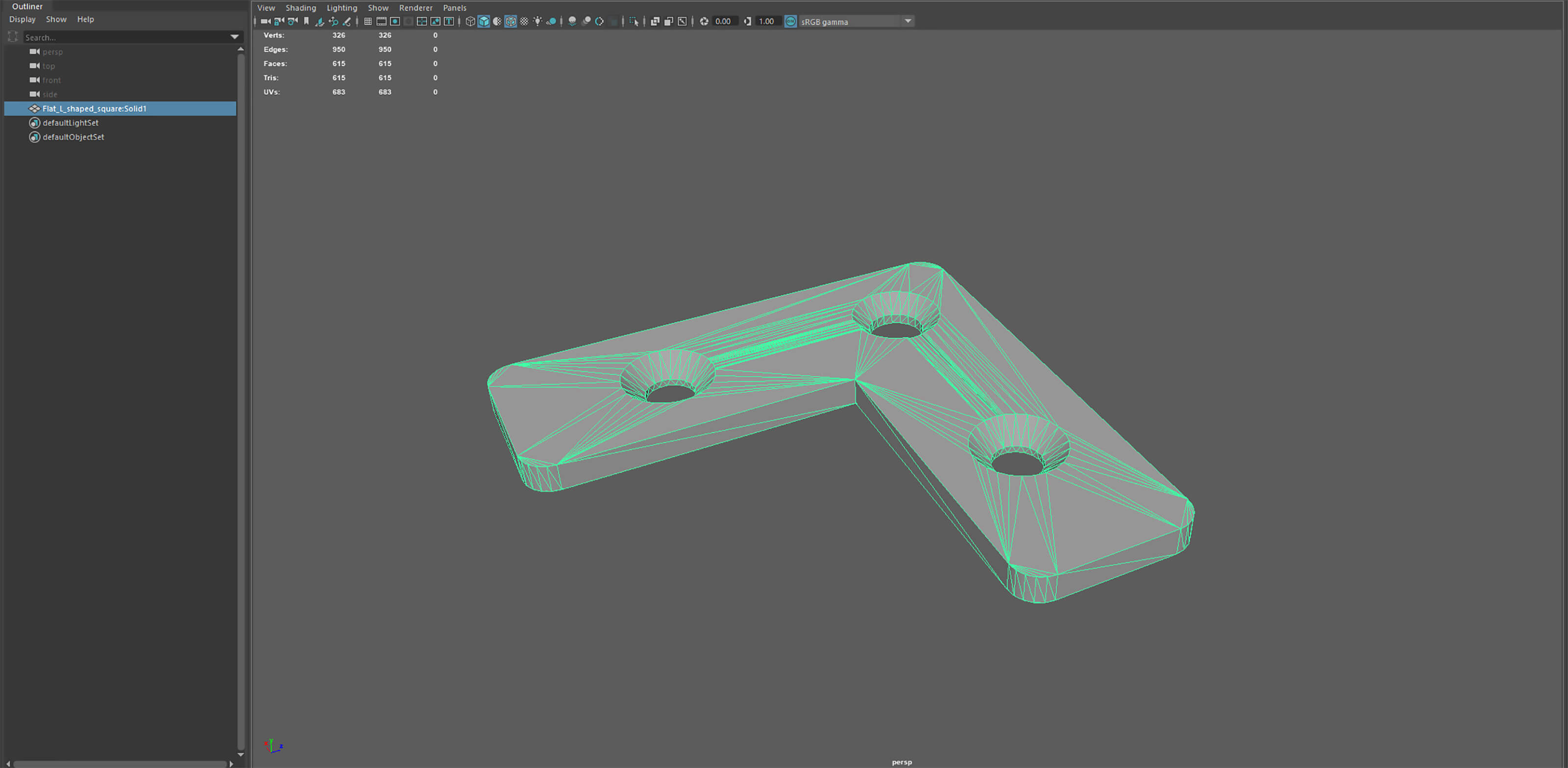 Flat L-Shaped Square 3D Model by sanchiesp