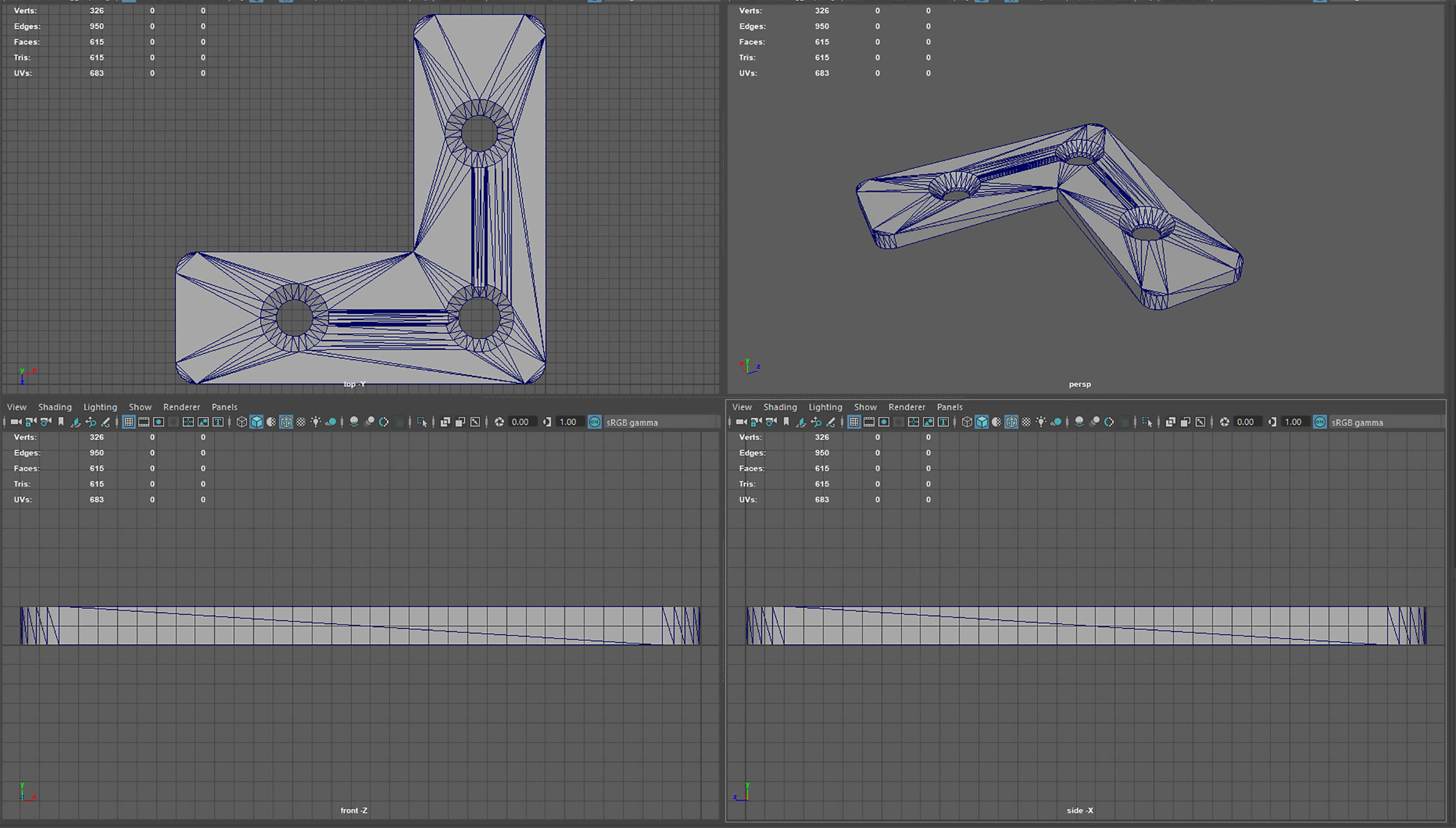 Flat L-Shaped Square 3D Model by sanchiesp