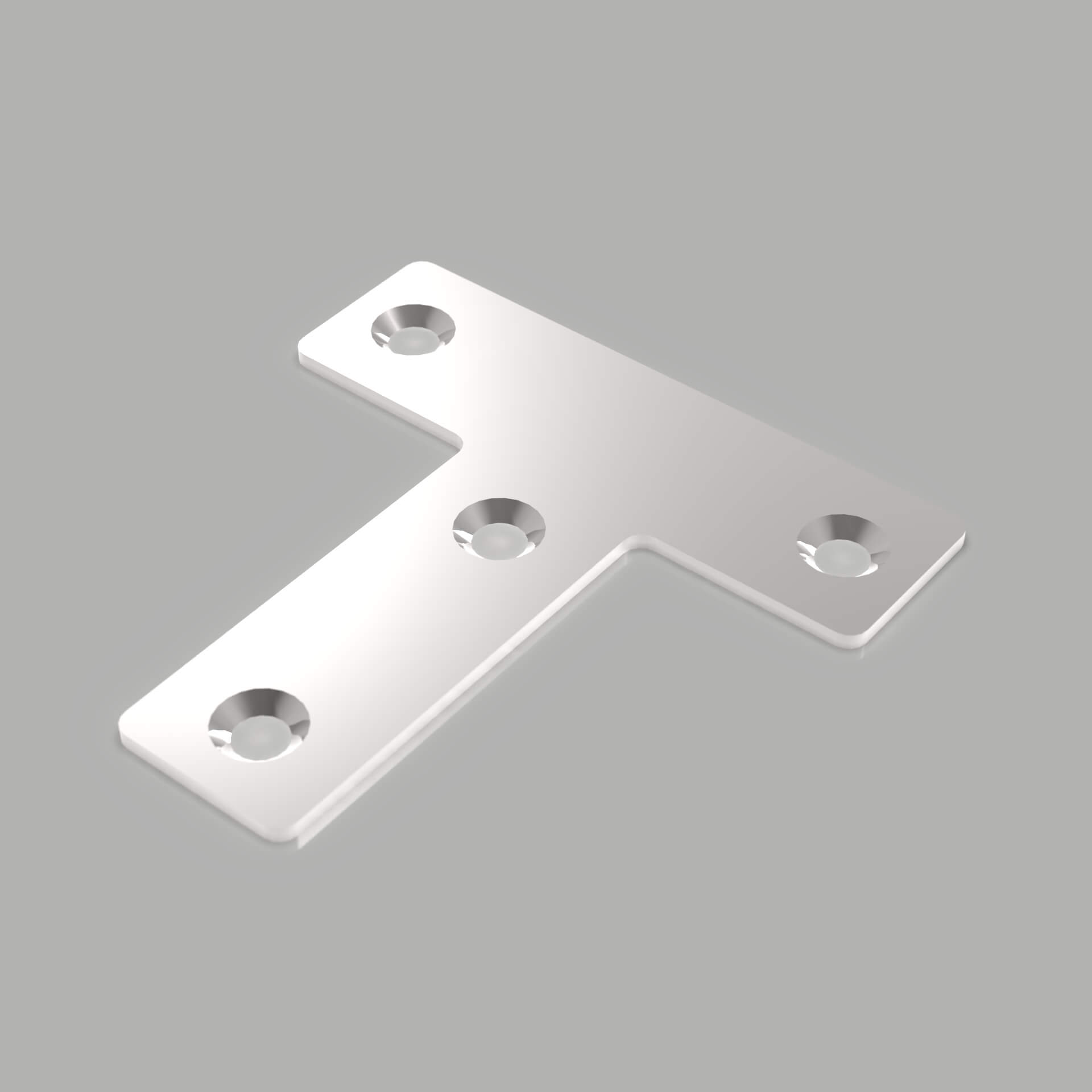 Flat T-Shaped Square 3D Model by sanchiesp