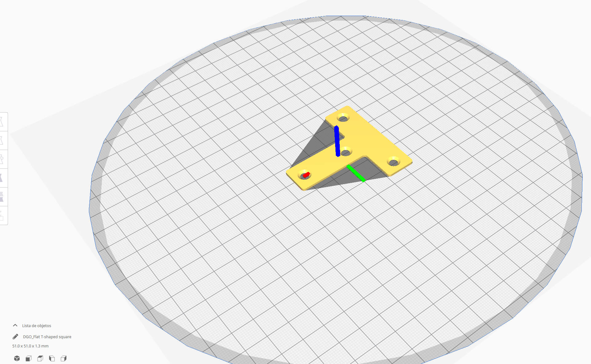 Flat T-Shaped Square 3D Model by sanchiesp