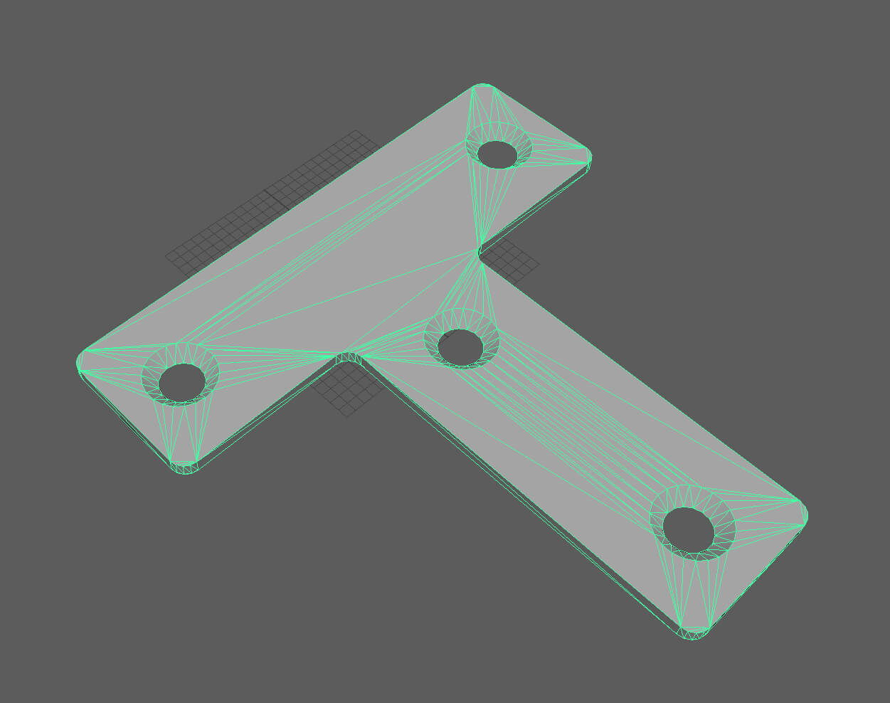 Flat T-Shaped Square 3D Print Model by sanchiesp