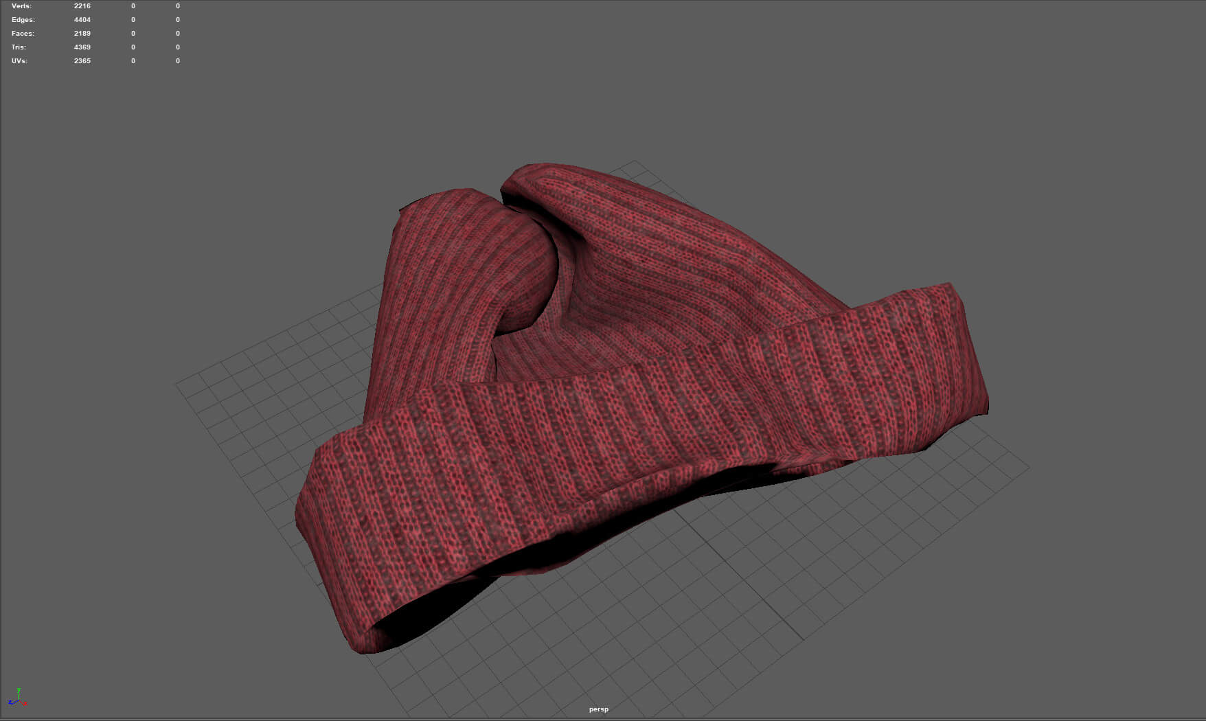 Folded Winter Hat - 3D Model by sanchiesp