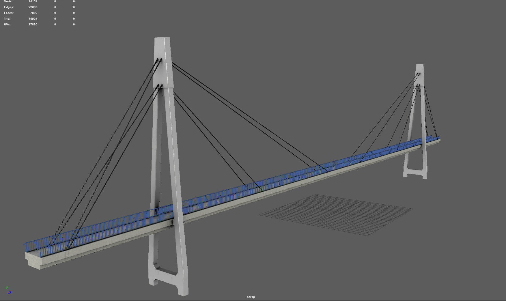 Footbridge low poly - 3D Model by sanchiesp