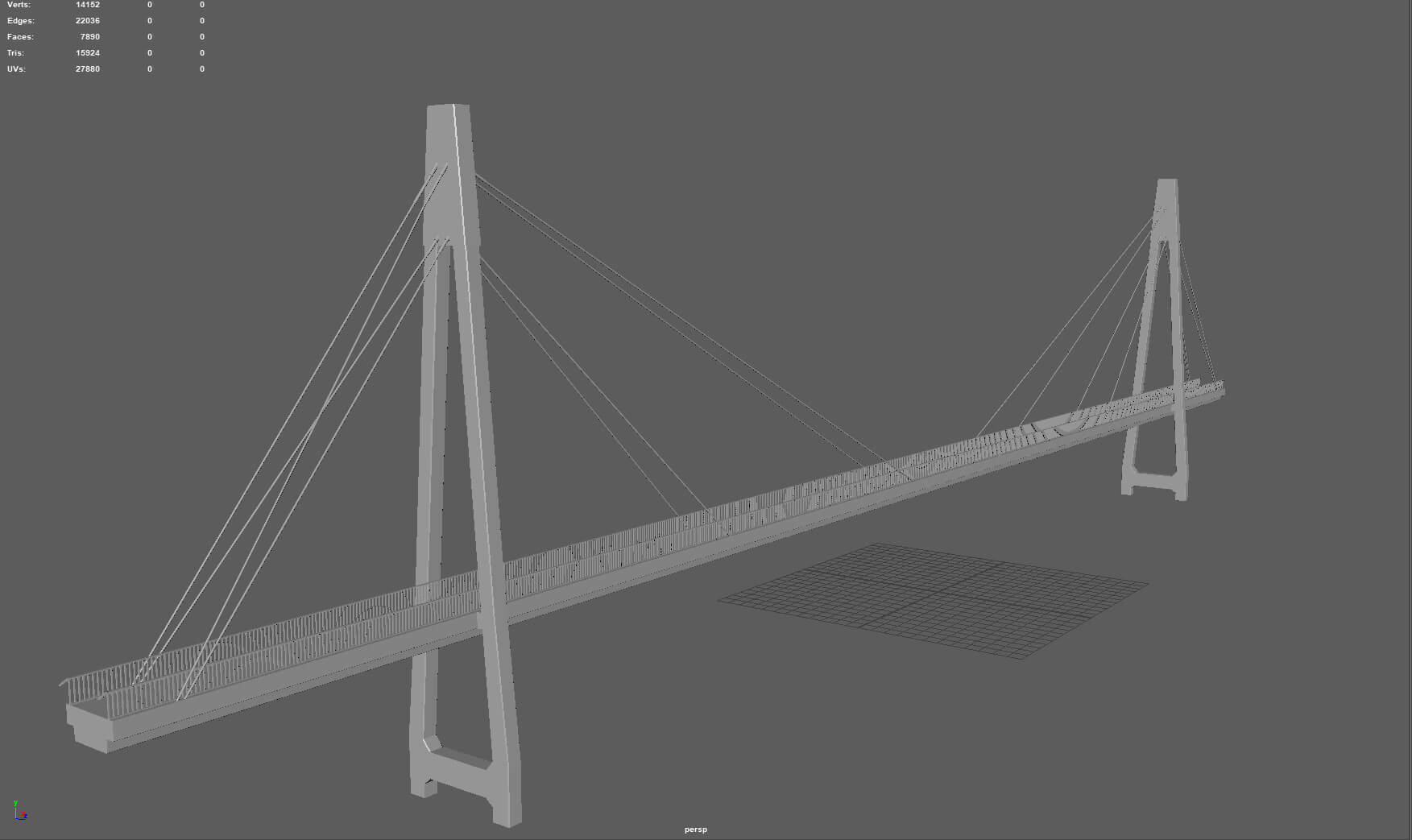 Footbridge low poly - 3D Model by sanchiesp