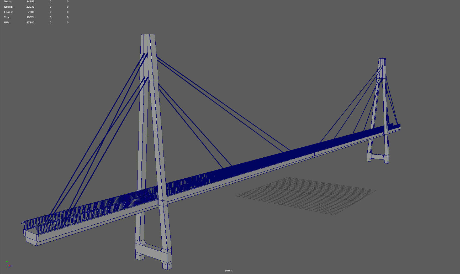Footbridge low poly - 3D Model by sanchiesp