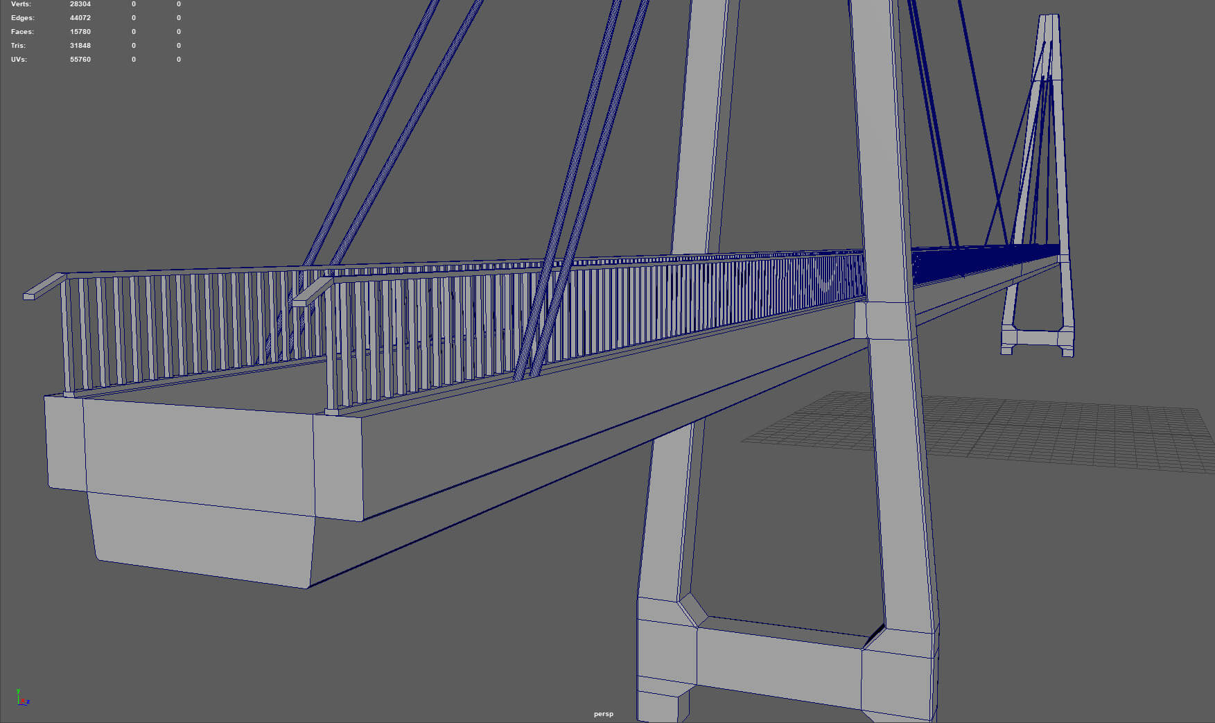 Footbridge low poly - 3D Model by sanchiesp