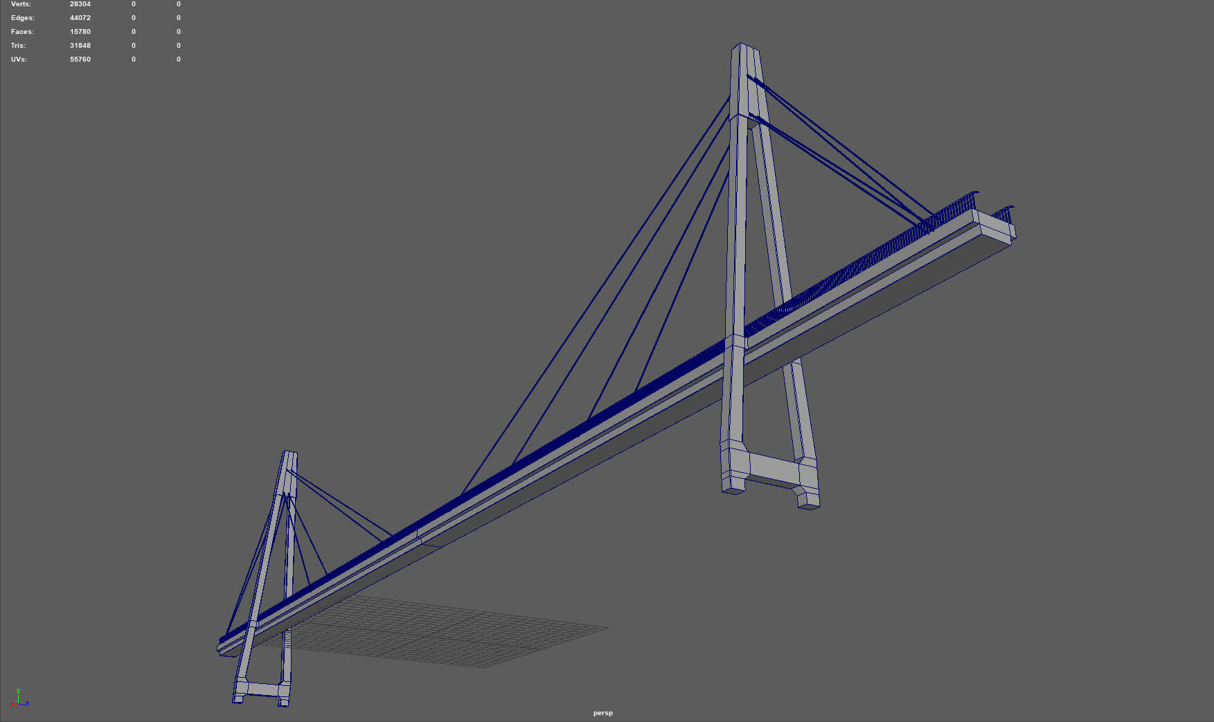 Footbridge low poly - 3D Model by sanchiesp