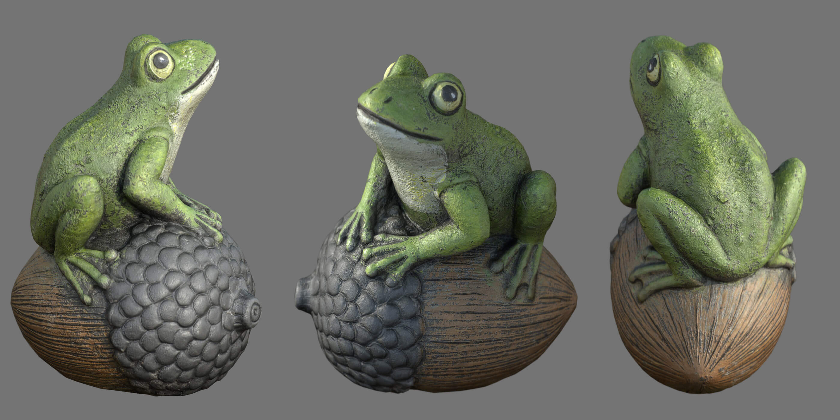 Frog on Acorn - 3D Model by sanchiesp