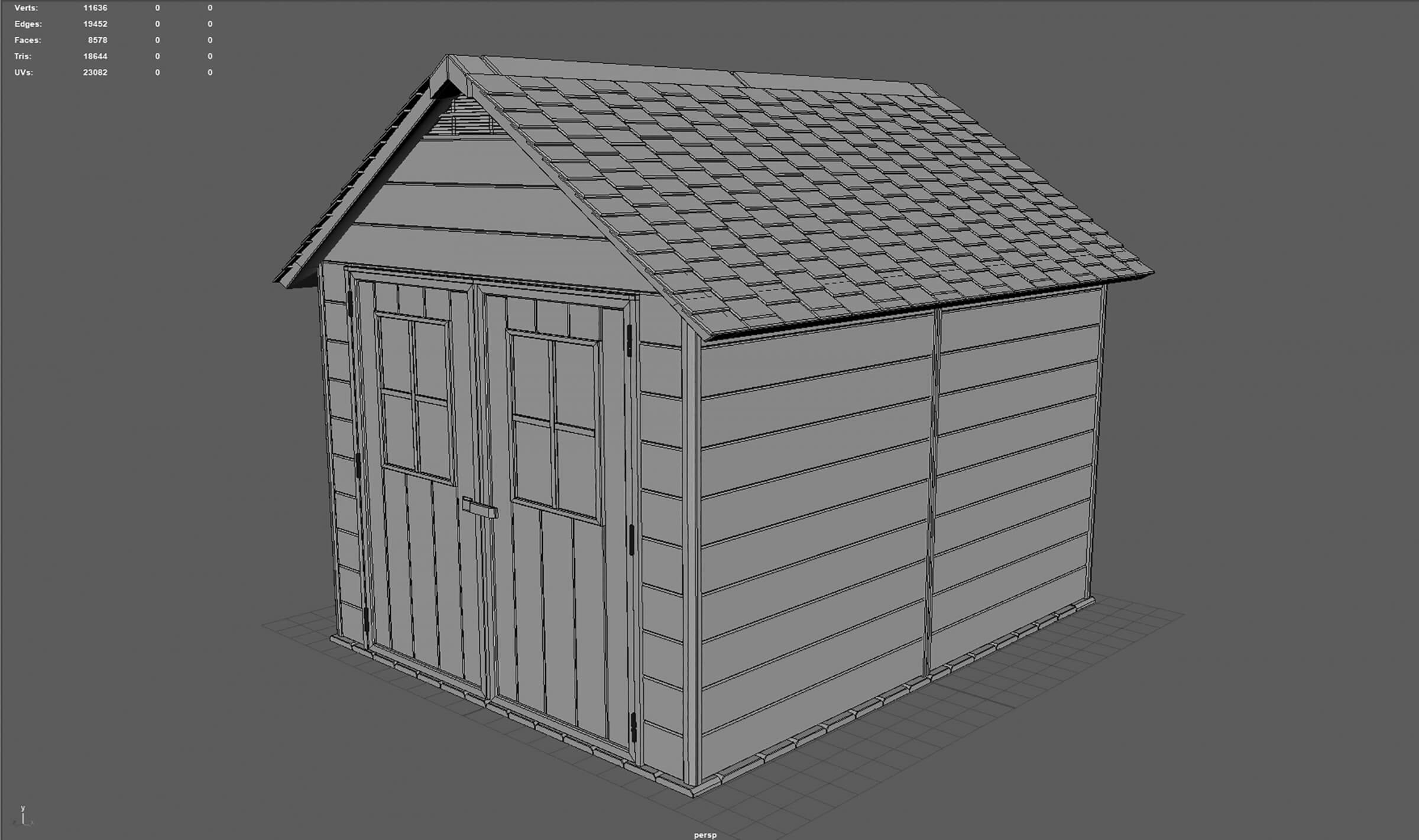 Garden Shed - 3D Model by sanchiesp