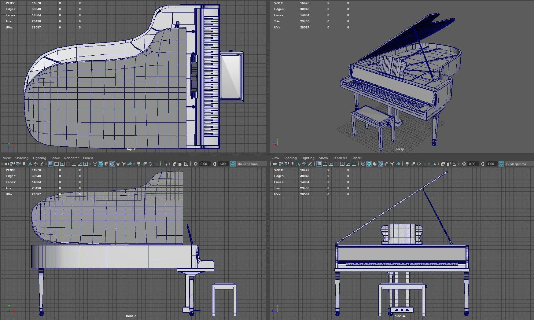 Grand Piano - 3D Model by sanchiesp