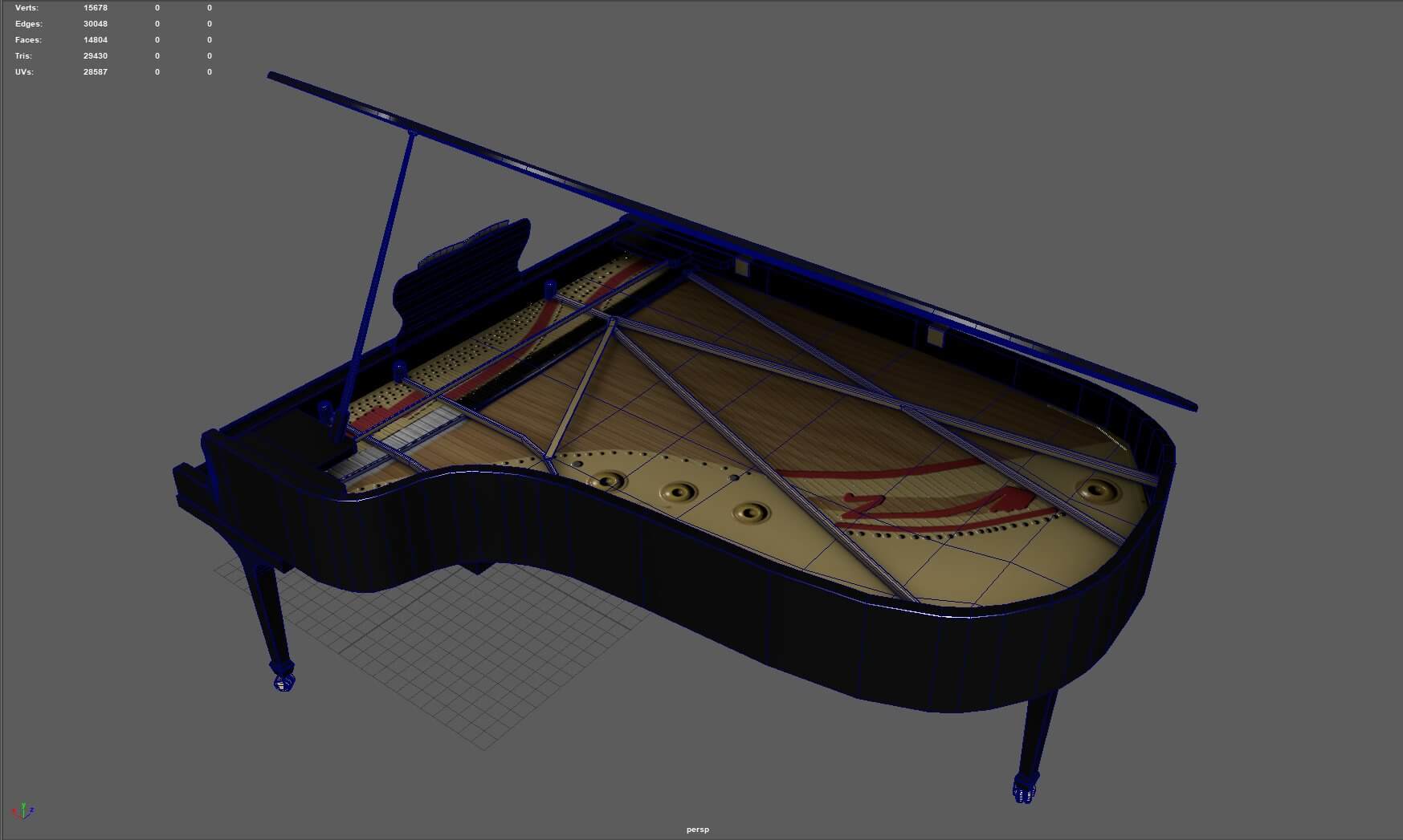 Grand Piano - 3D Model by sanchiesp