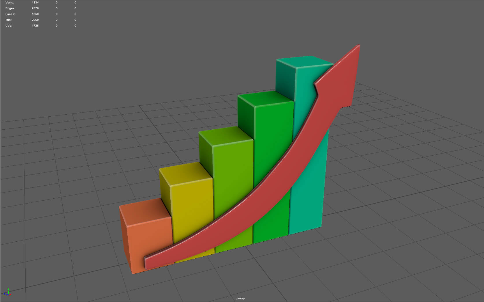 Growing Bar Chart With Arrow - 3D Model by sanchiesp
