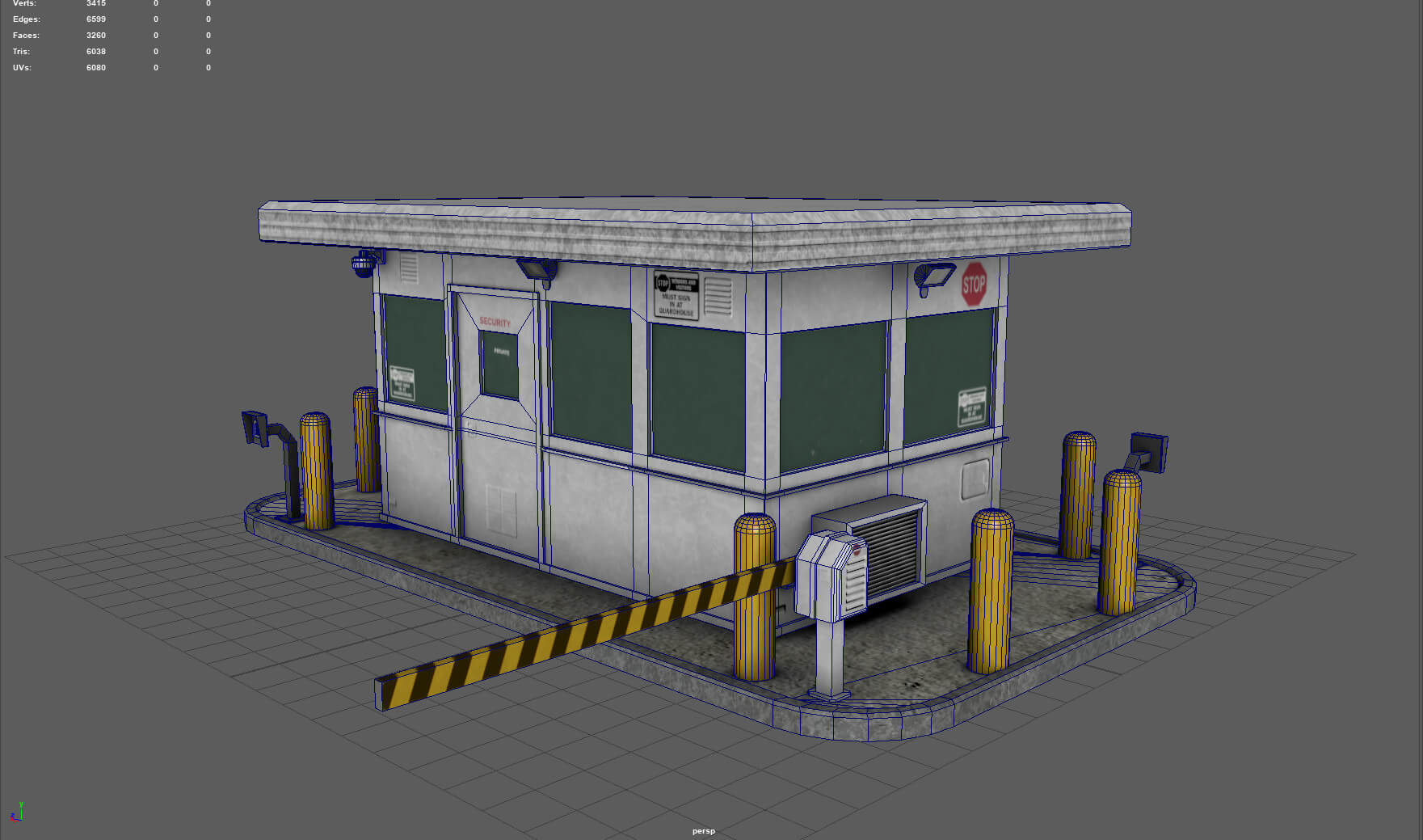 Guard Shack Building - 3D Model by sanchiesp