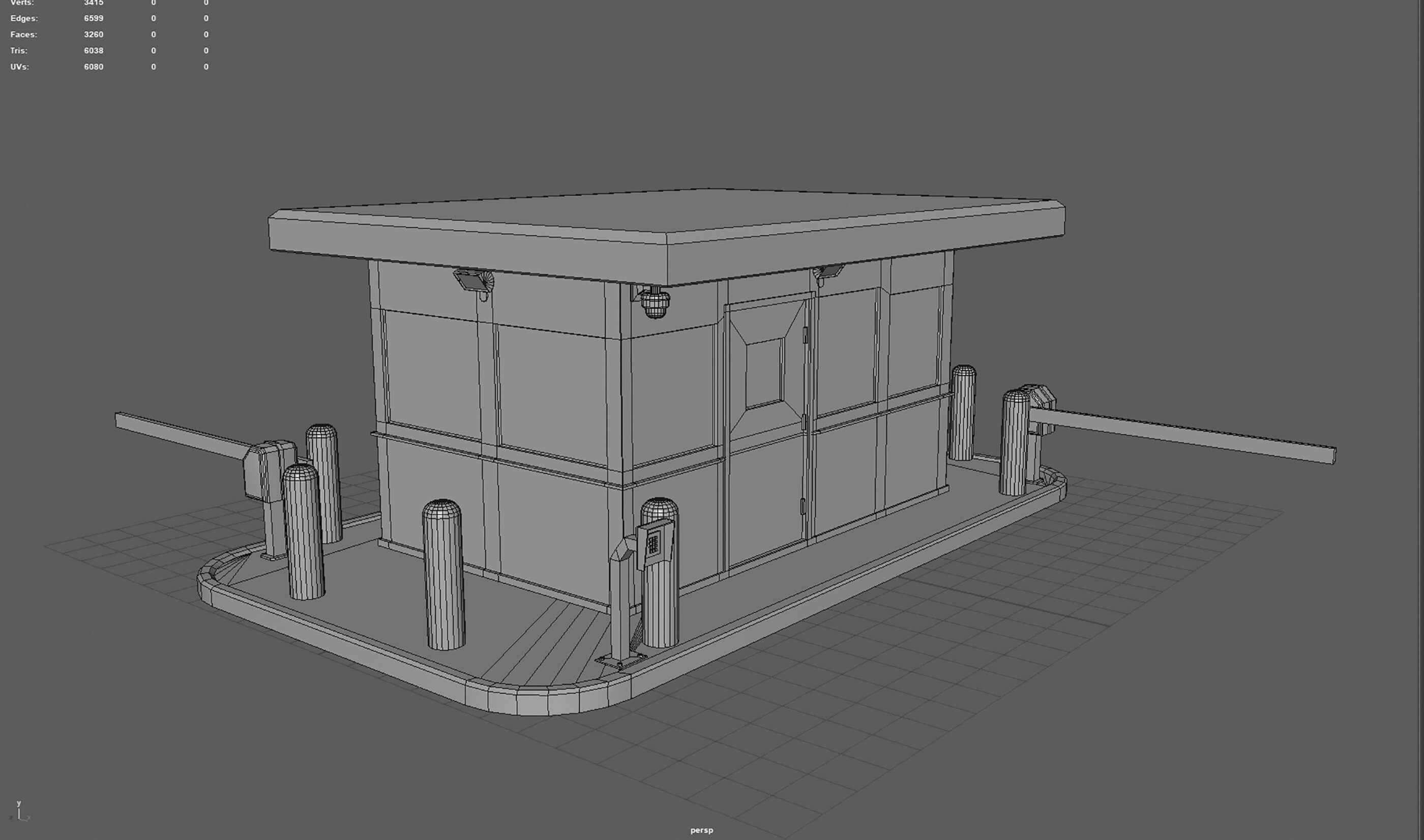 Guard Shack Building - 3D Model by sanchiesp