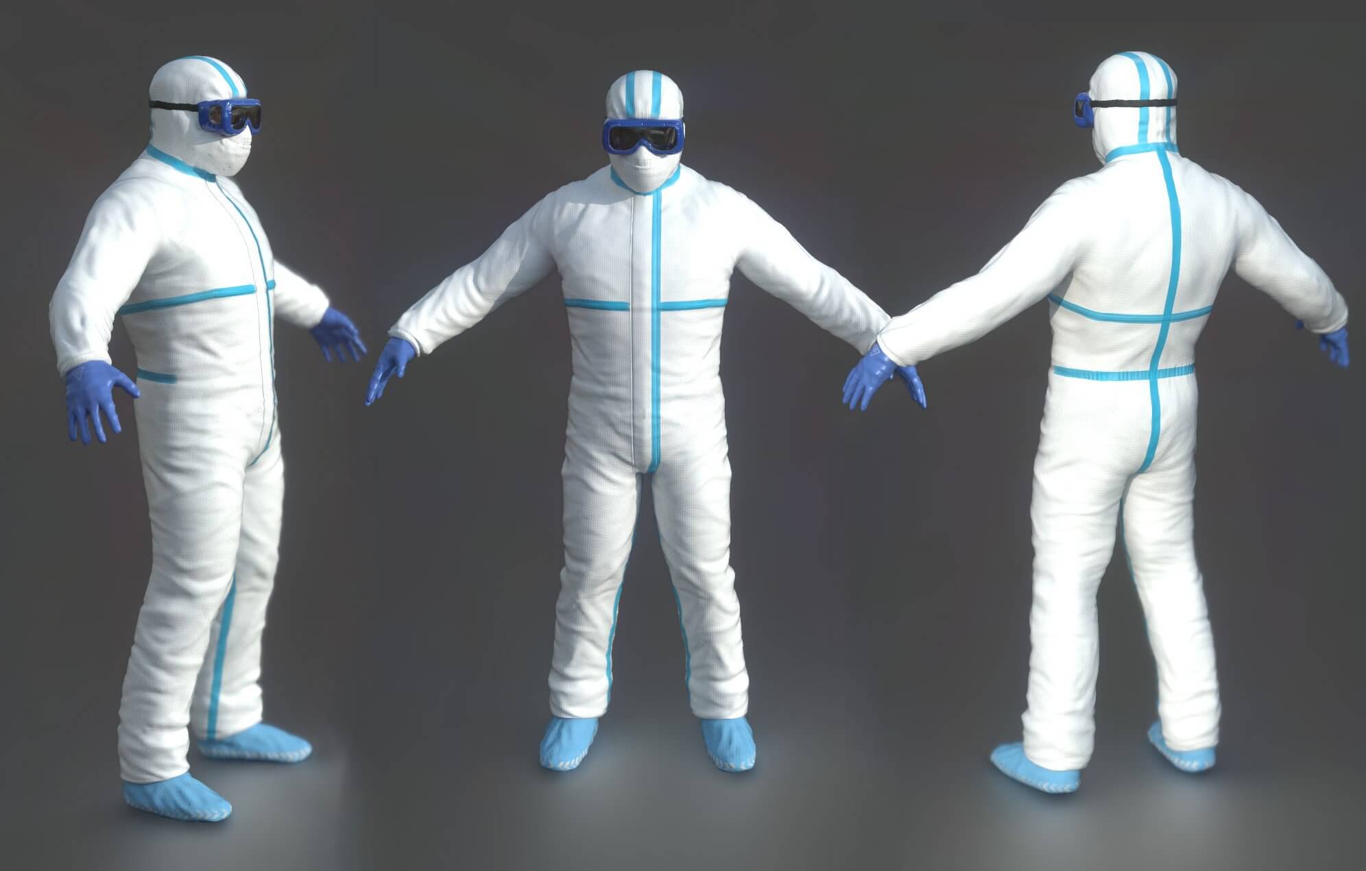 Hazmat Suit White - 3D Model by sanchiesp