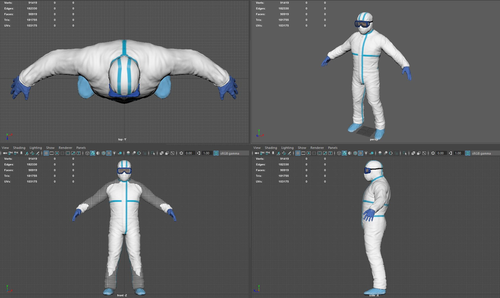 Hazmat Suit White - 3D Model by sanchiesp