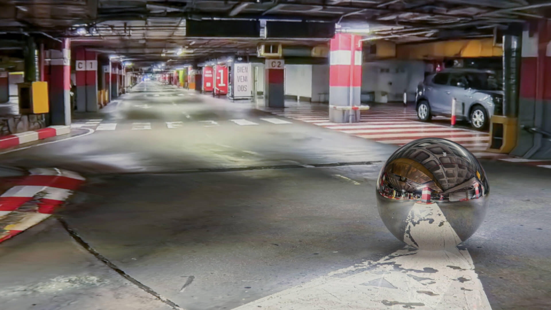 HDRI 022 Underground Parking Garage Texture - HDR Image by sanchiesp