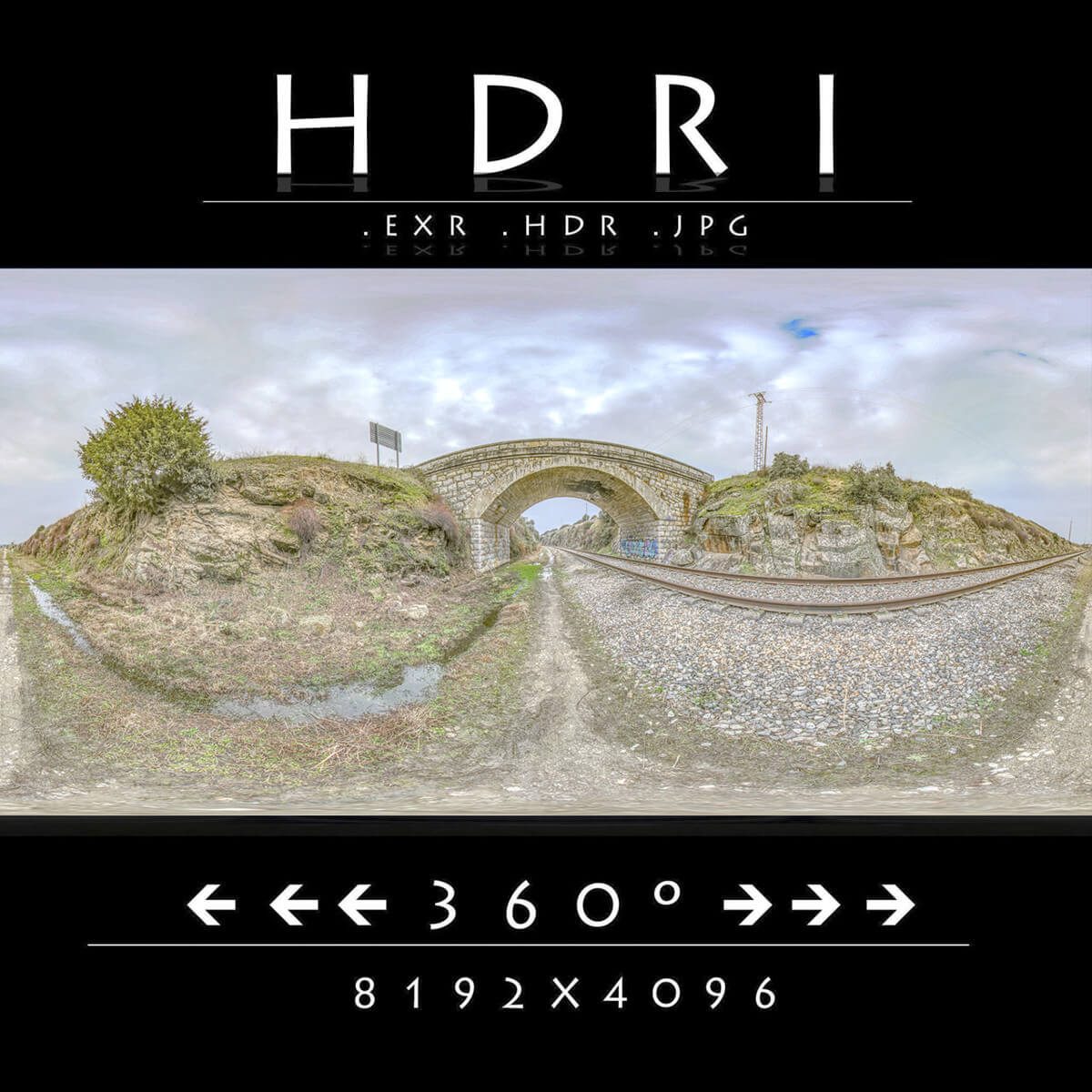 HDRI Railway Track - HDR Image by sanchiesp