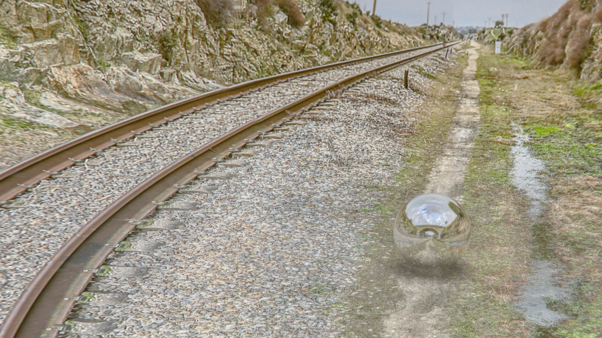 HDRI Railway Track - HDR Image by sanchiesp