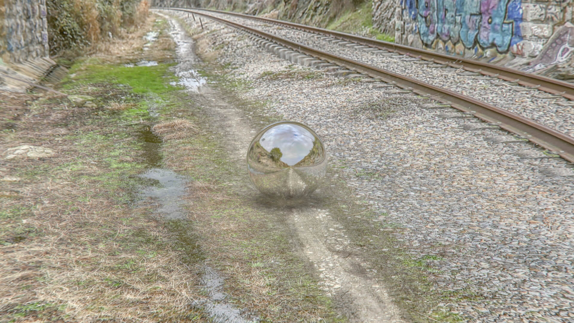 HDRI Railway Track - HDR Image by sanchiesp