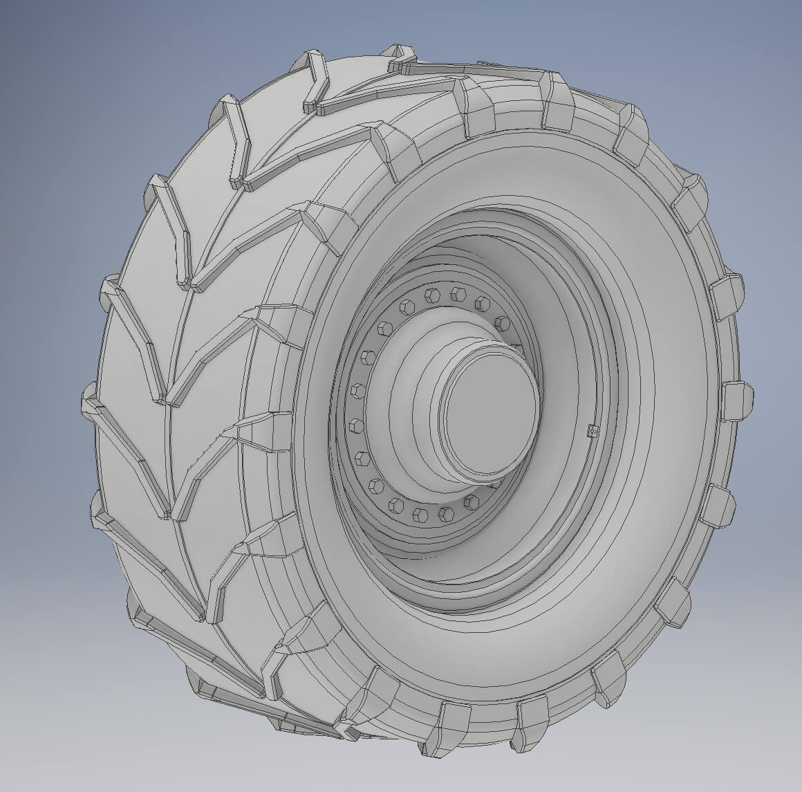 Heavy-Duty Tractor Tire 3D Model by sanchiesp