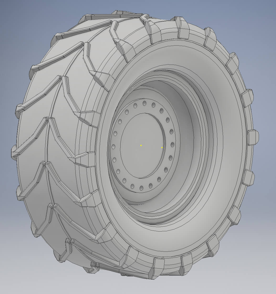Heavy-Duty Tractor Tire 3D Model by sanchiesp