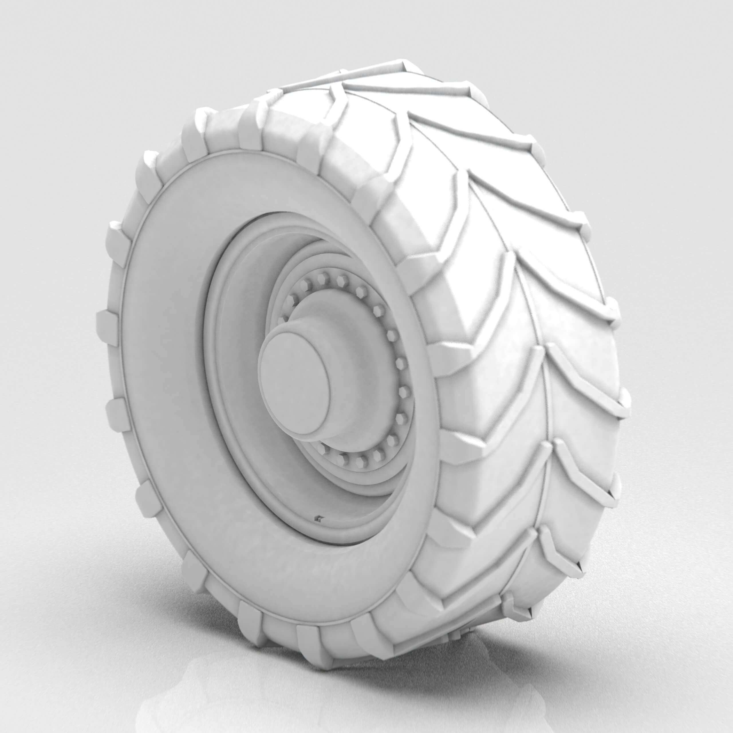 Heavy-Duty Tractor Tire 3D Model by sanchiesp