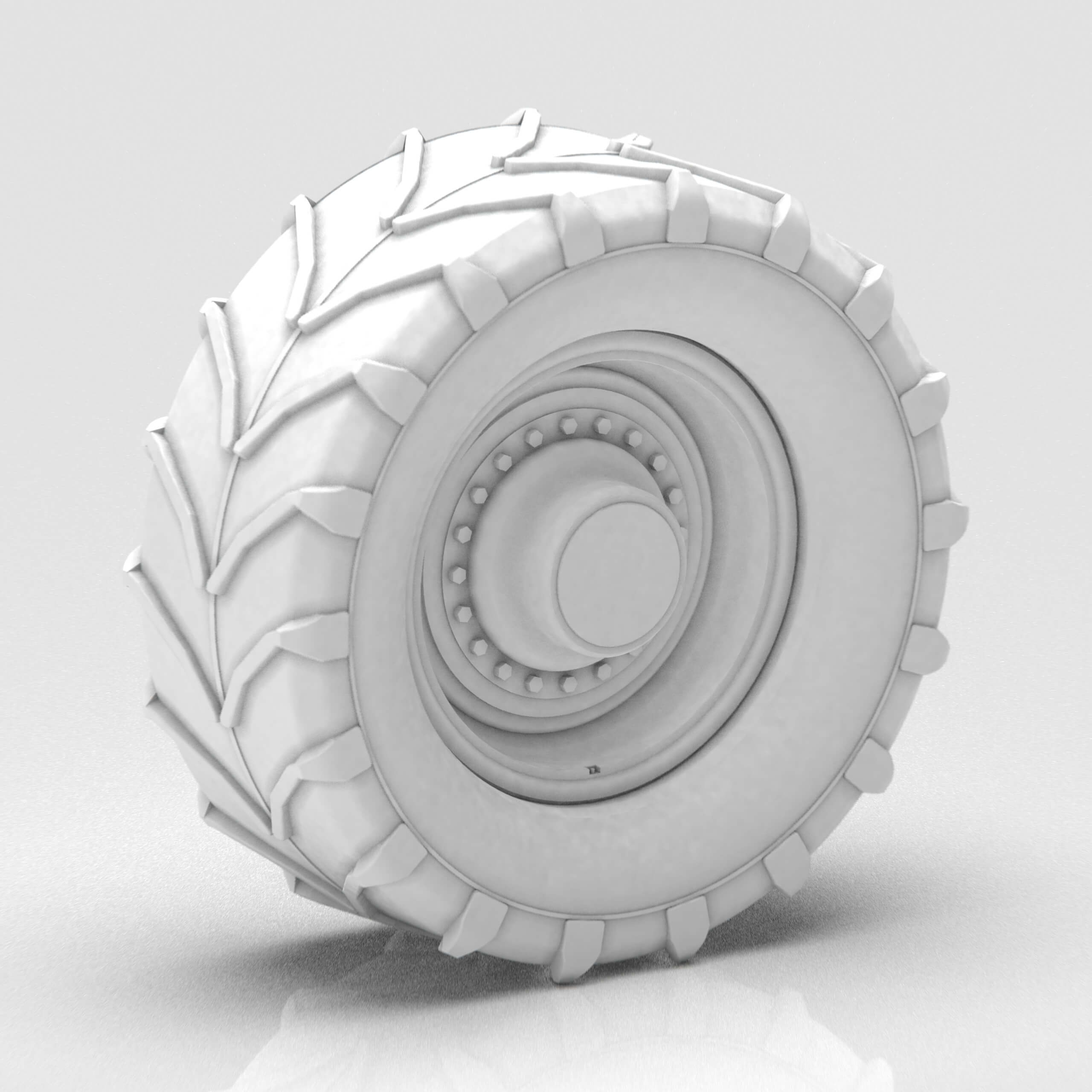 Heavy-Duty Tractor Tire 3D Model by sanchiesp