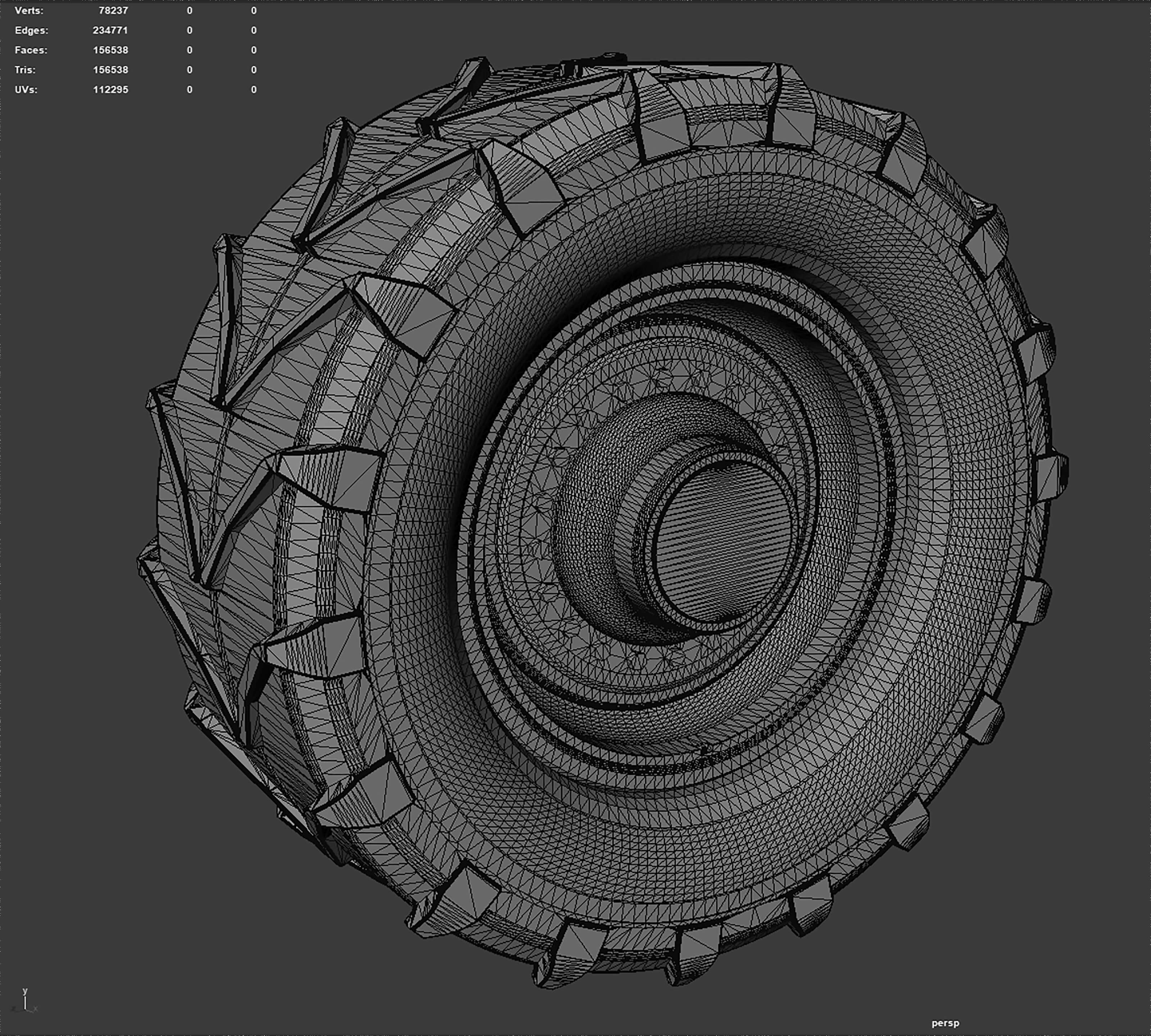 Heavy-Duty Tractor Tire 3D Model by sanchiesp