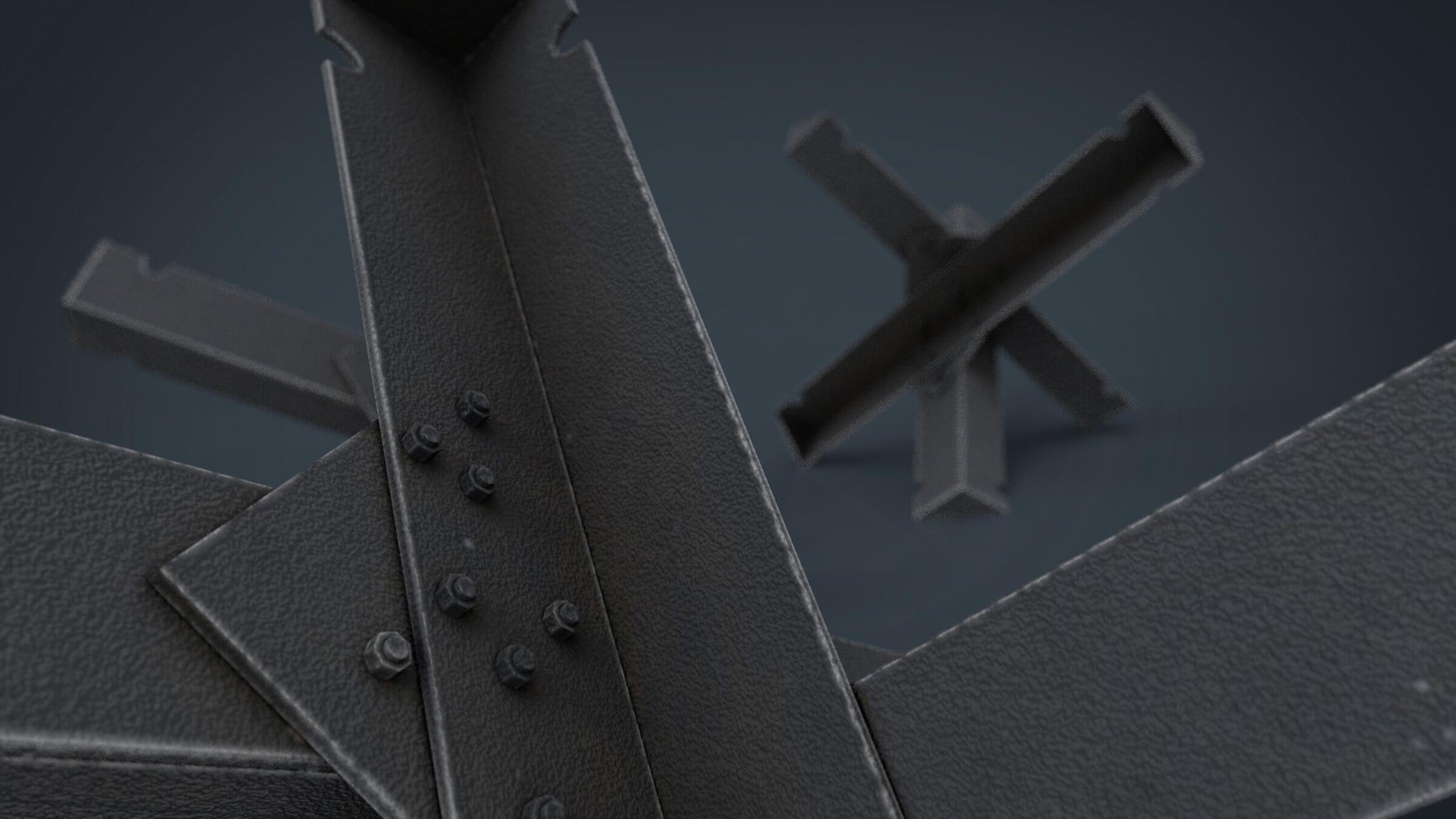 Hedgehog Anti Tank Obstacle - 3D Model by sanchiesp