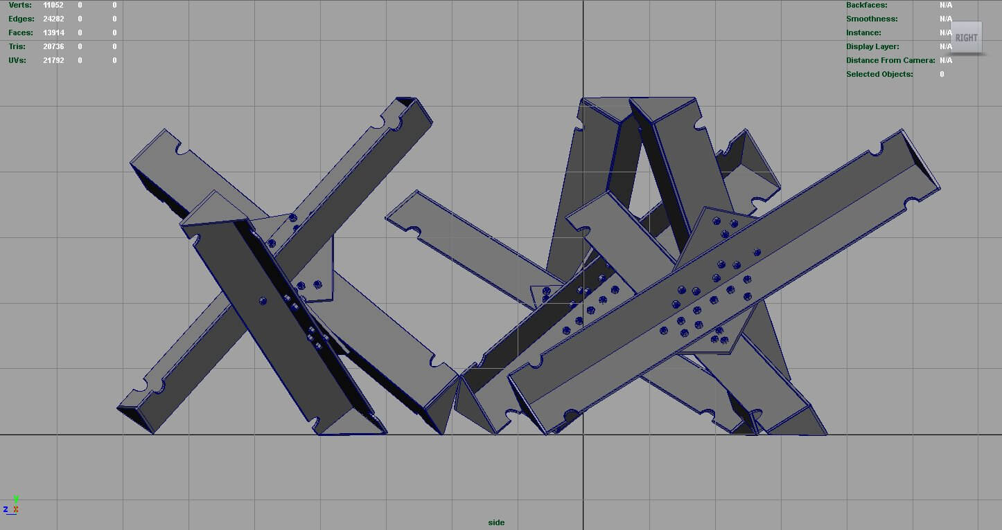 Hedgehog Anti Tank Obstacle - 3D Model by sanchiesp