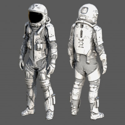 High-Detail Futuristic Astronaut Space Suit PBR Game-Ready 3D Model by ...