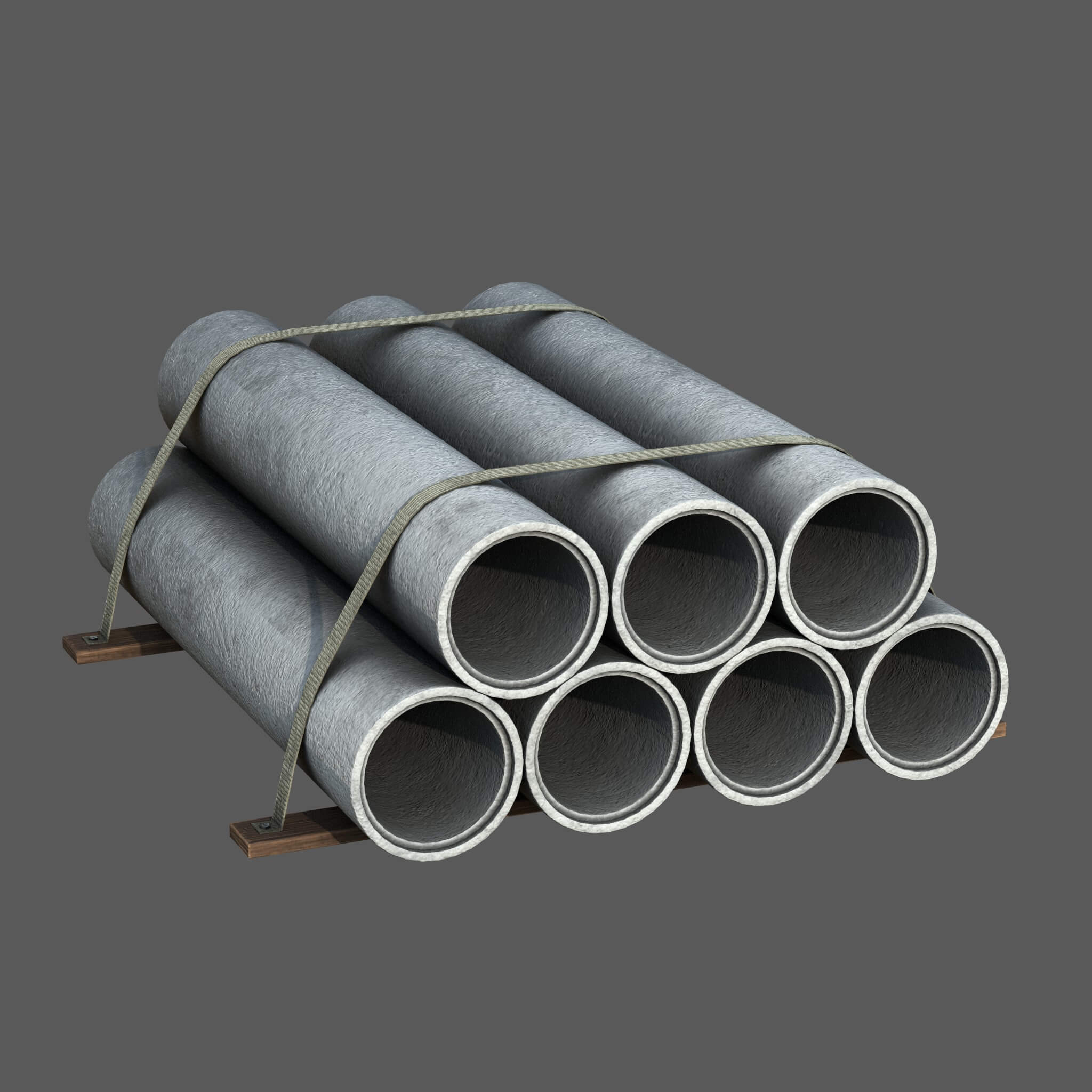 Concrete Tubes - 3D Model by sanchiesp
