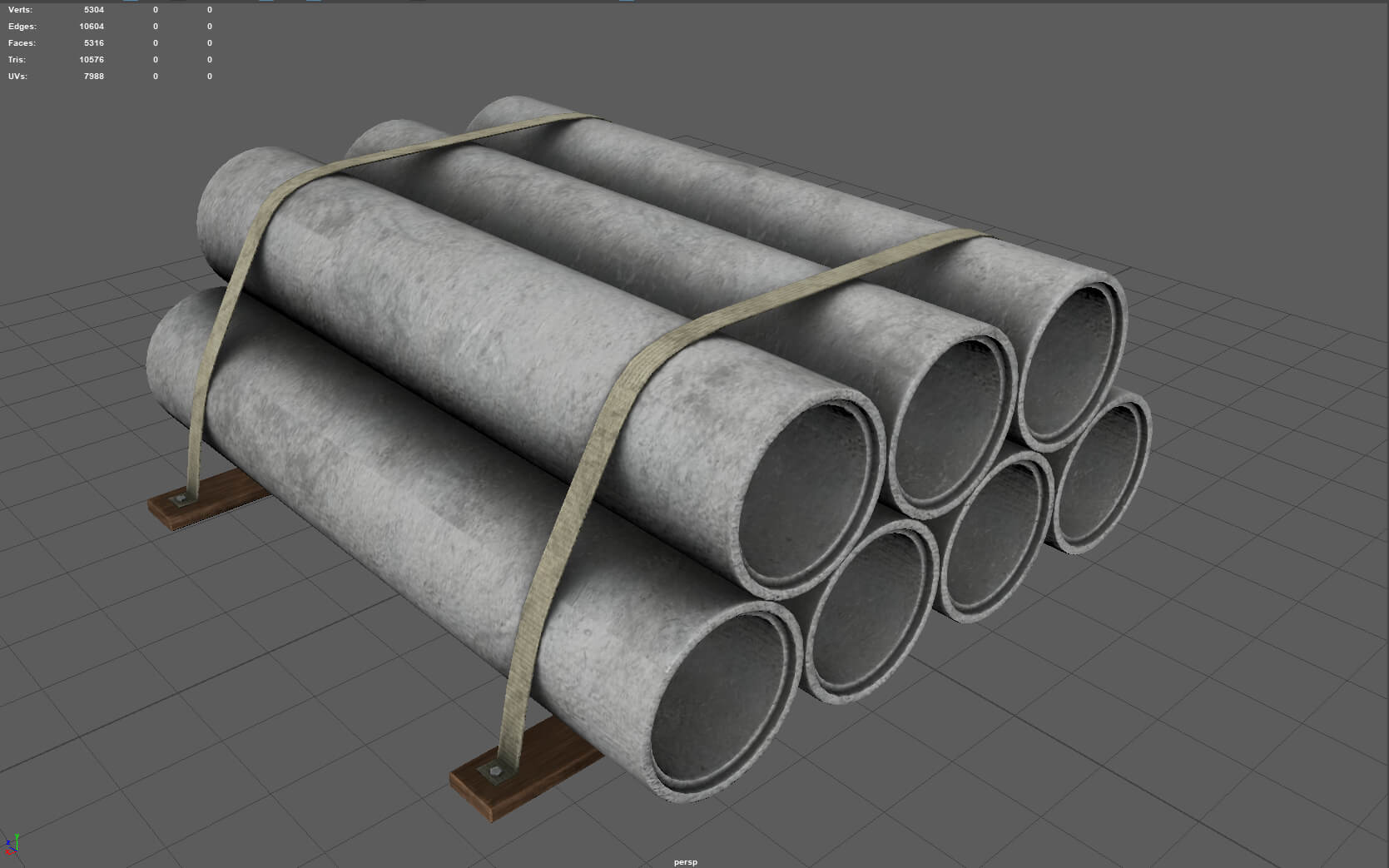 Concrete Tubes - 3D Model by sanchiesp