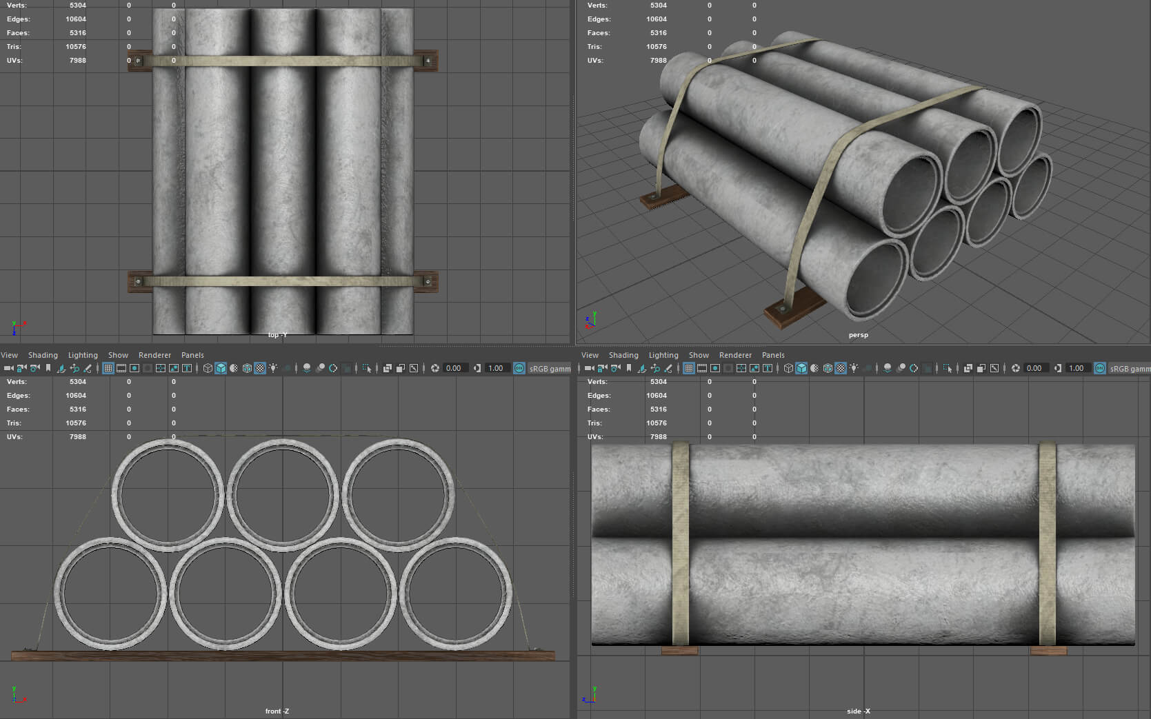 Concrete Tubes - 3D Model by sanchiesp
